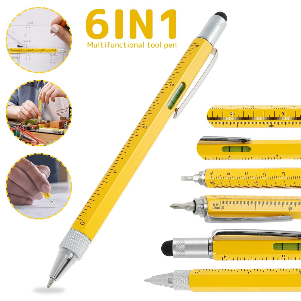 Adifare Multi Tool Pen All In 1 Ballpoint Pen with Ruler Level Cross ...