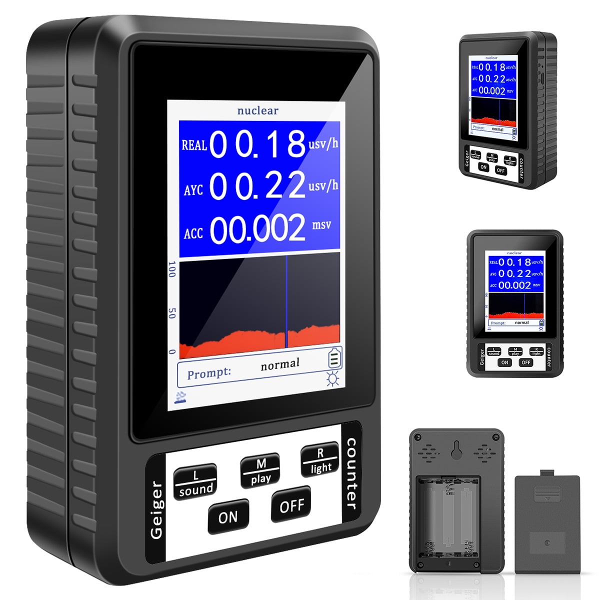 Adifare Nuclear Radiation Detector Geiger Counter Reusable USB Charging ...