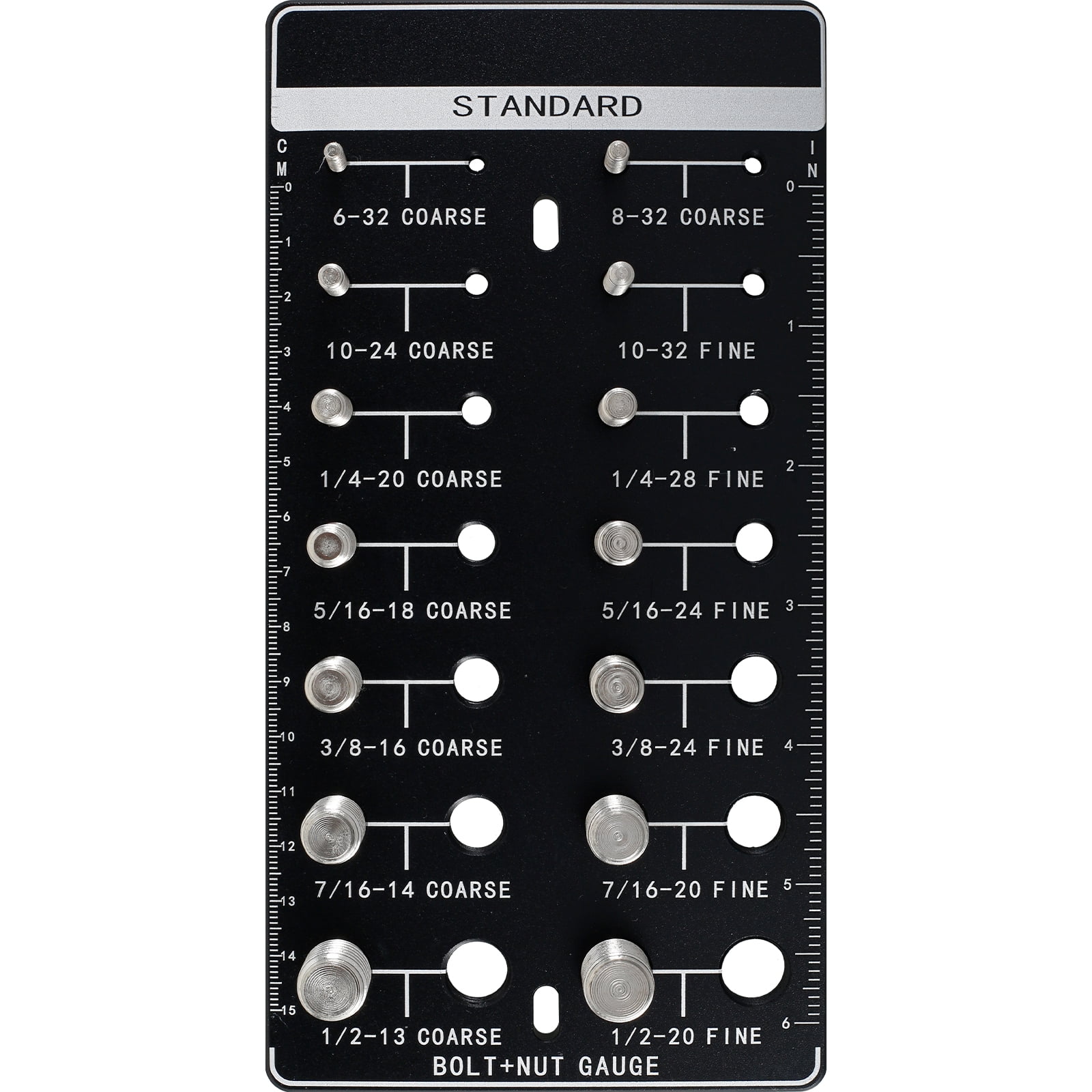 Adifare Nut and Bolt Thread Checker 14 Metric/14 Standard Size Aluminum ...