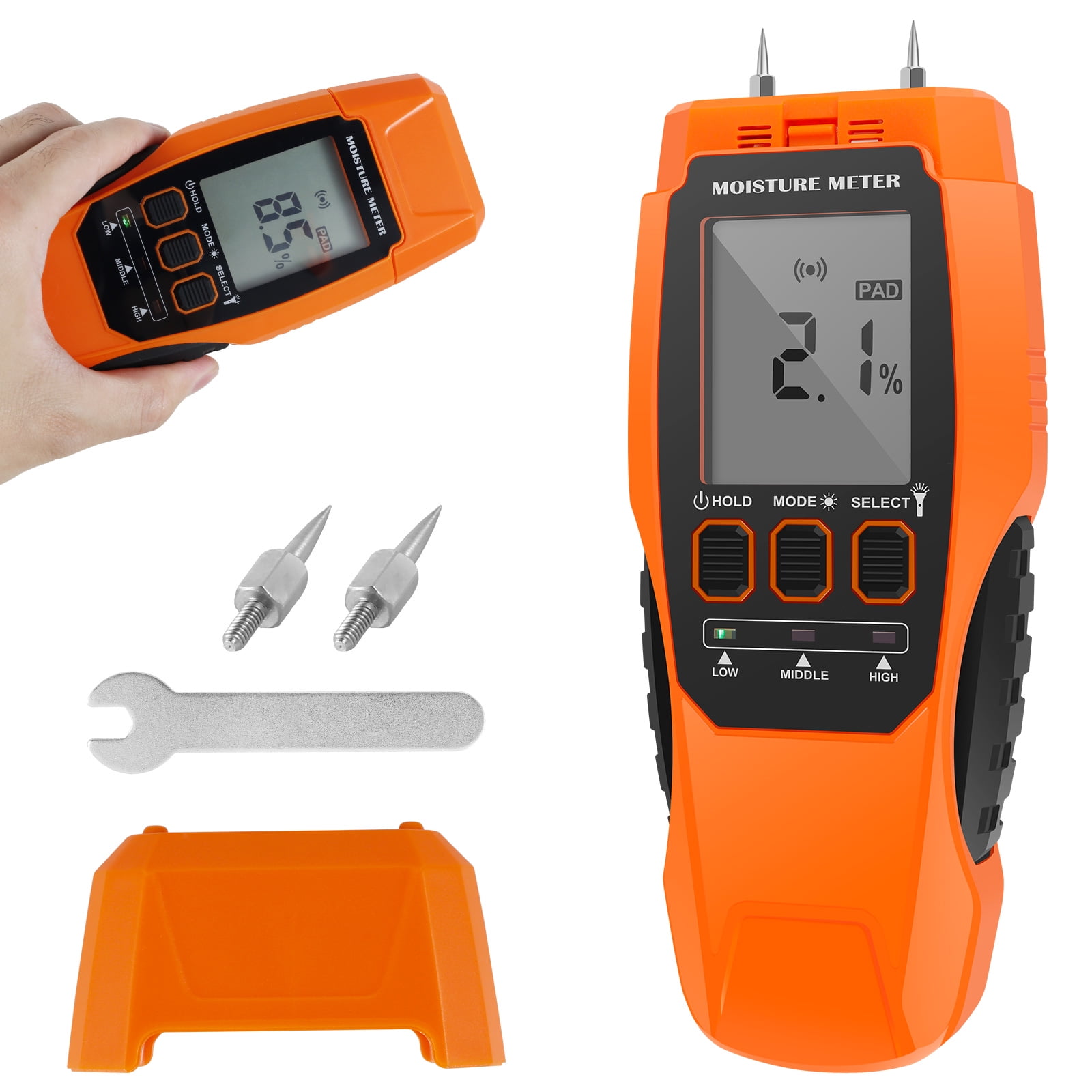 Adifare Pin and Pinless Wood Moisture Meter Precise Water Leak Detector ...