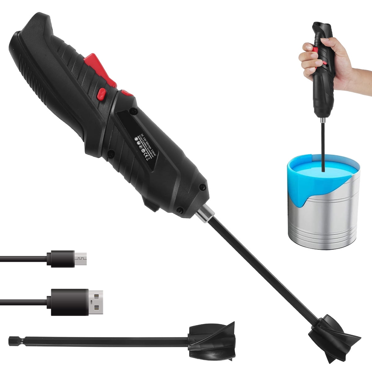 Adifare Resin Mixer,Electric Handheld USB Charging Resin Stirrer With 2 ...