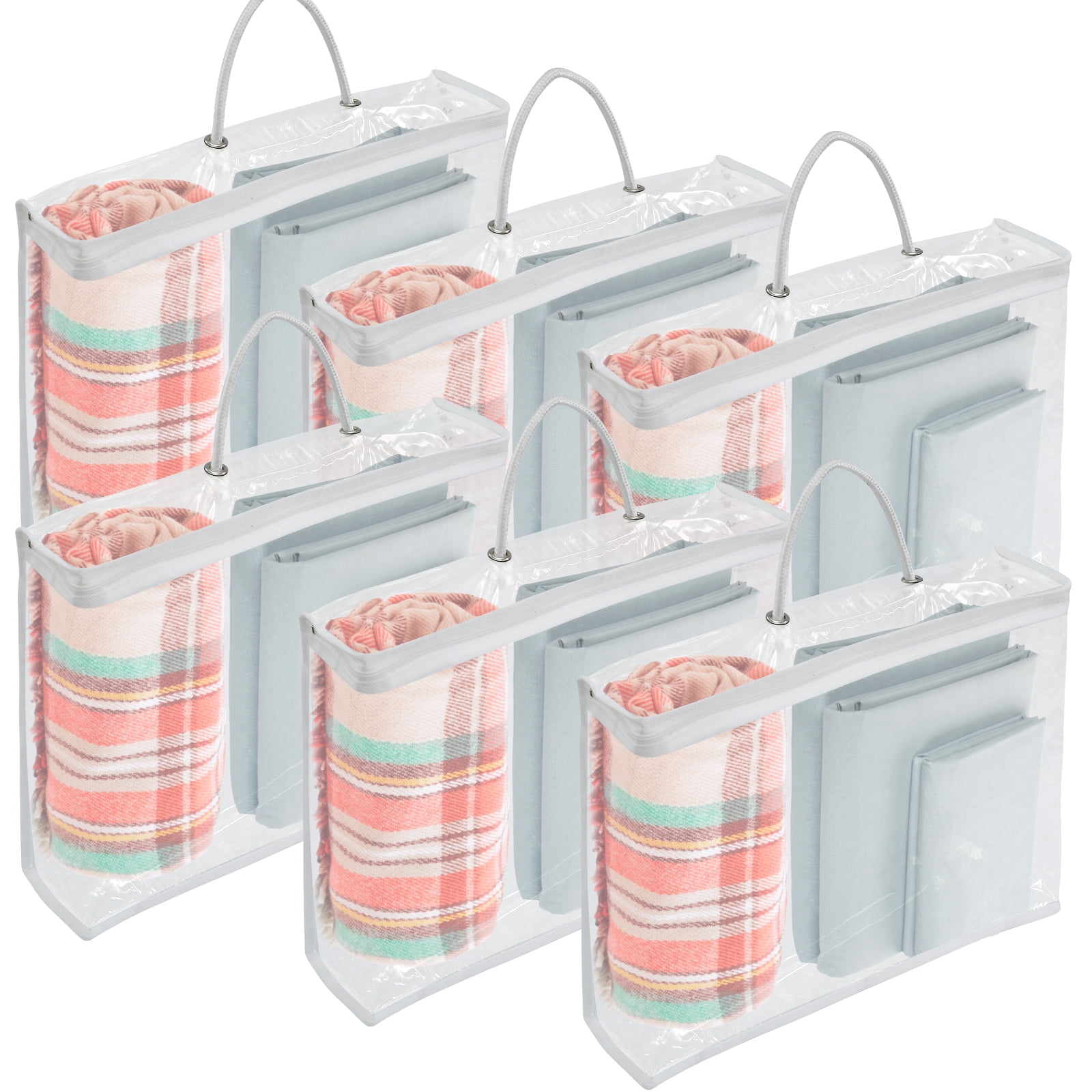 Adifare Storage Bags,6 Pack Clear PVC Organizing Bags with Zipper Clear ...