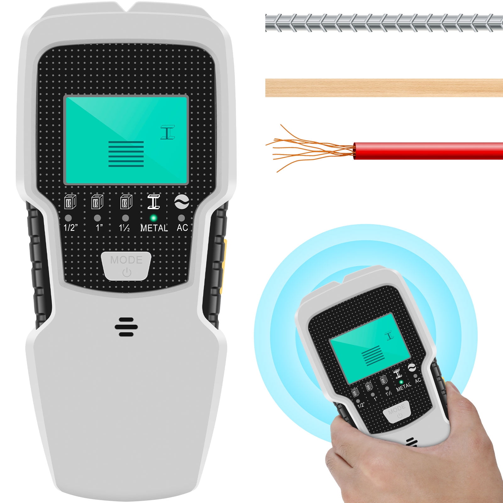 Adifare Stud Finder Wall Scanner 5 in 1 Precise Wall Wood Metal Stud ...