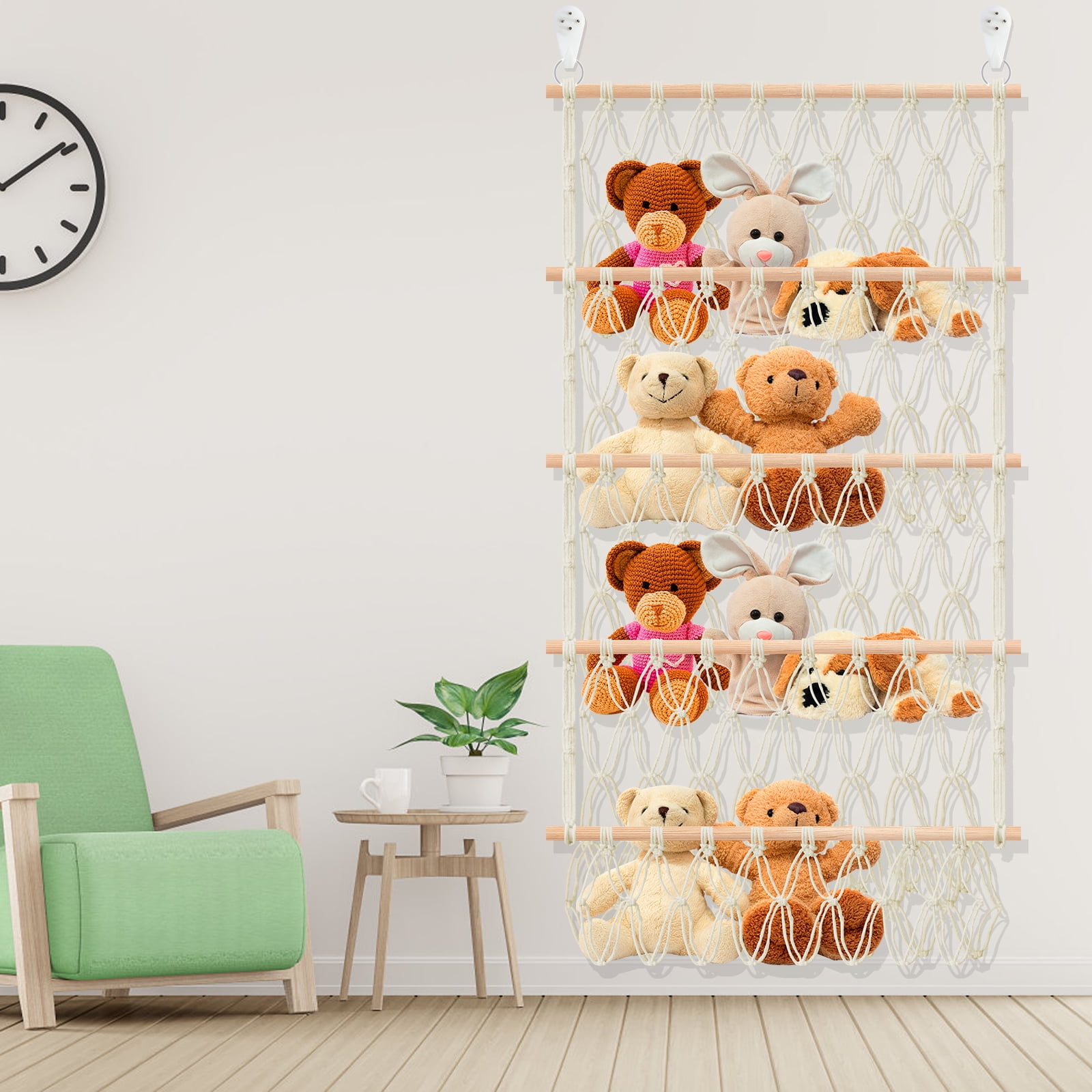 Adifare Stuffed Toy Storage Hammock 4-Layer Large Capacity Toy Storage ...