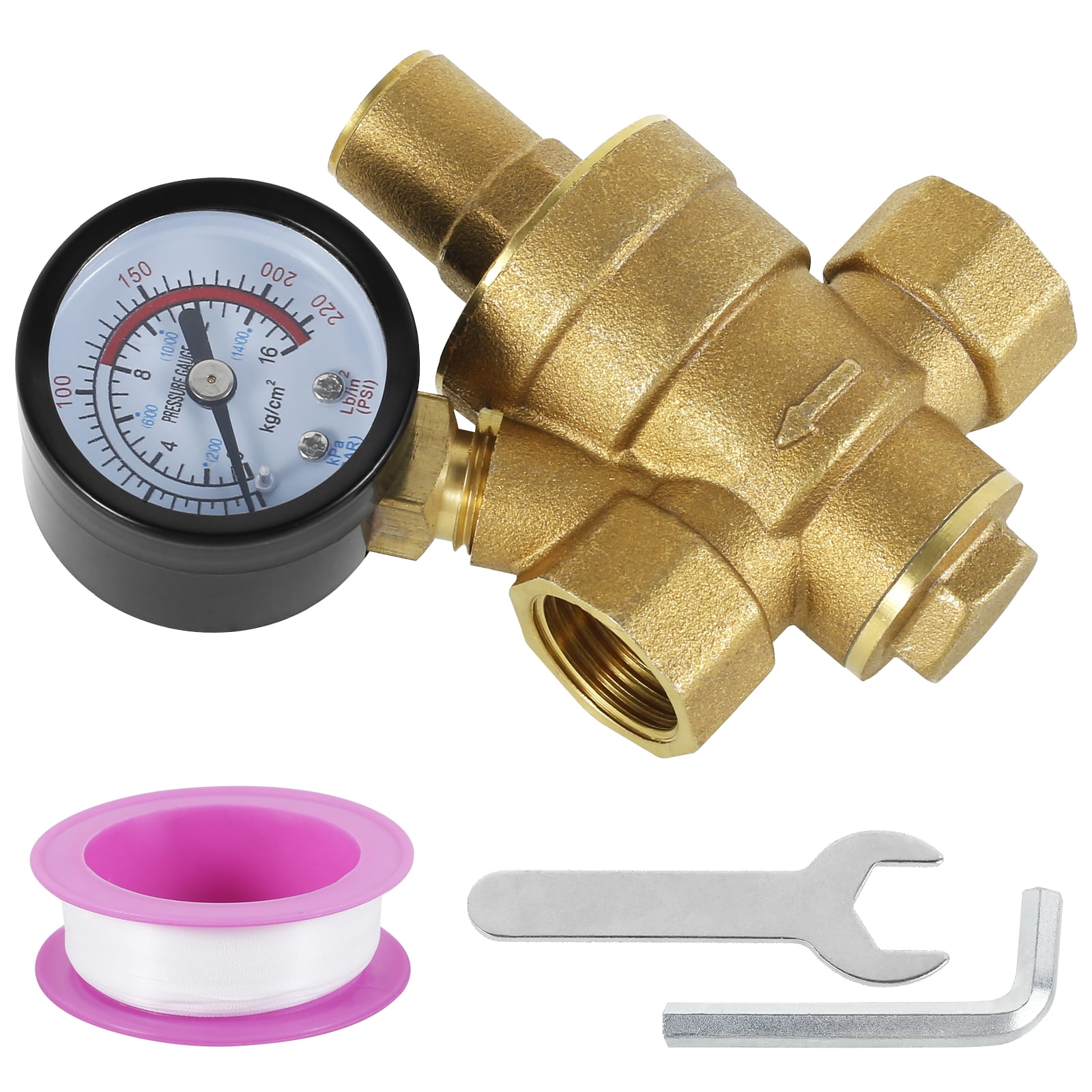 Adifare Water Pressure Reducer 3/4inch DN20 Brass Water Pressure ...