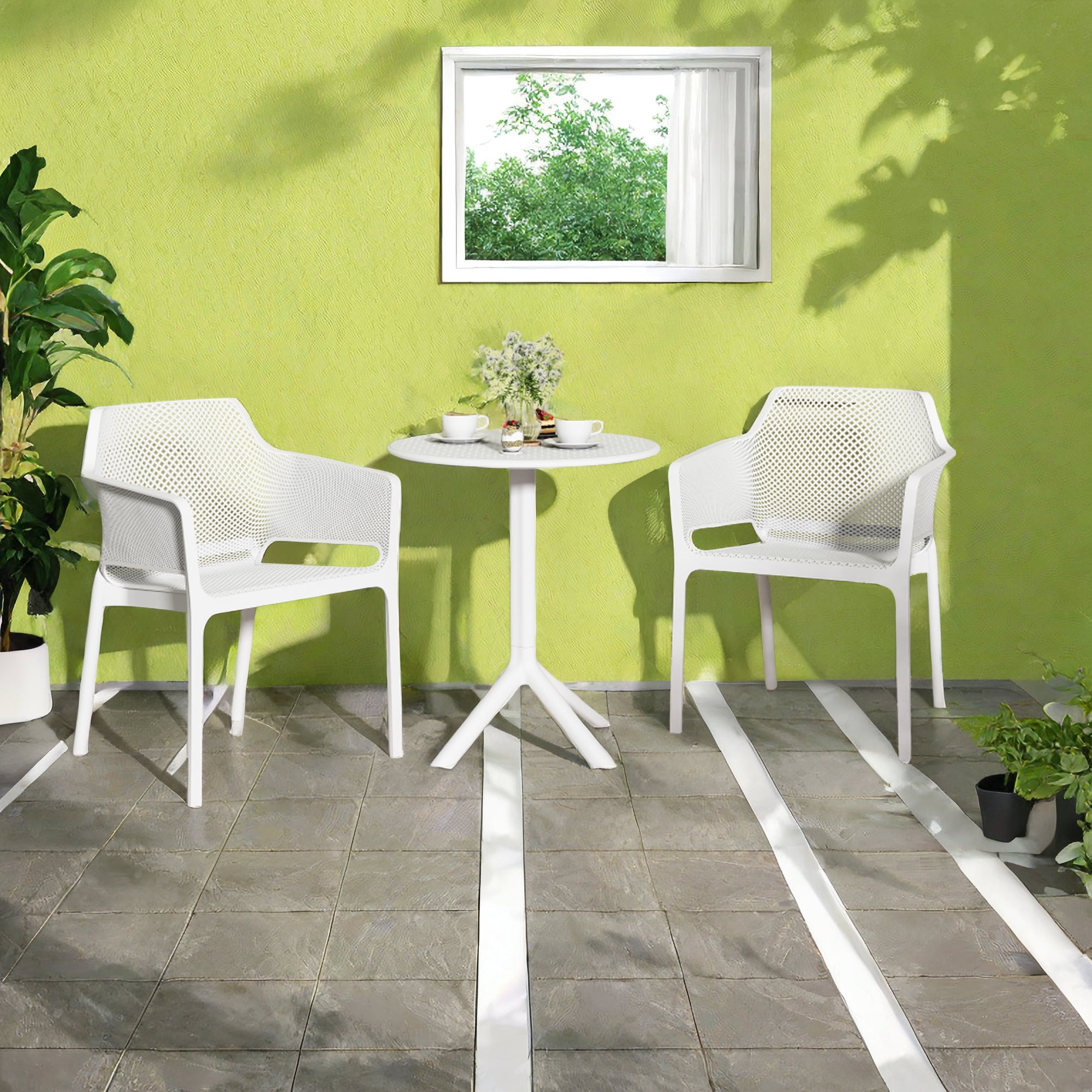 Adigau Outdoor Patio Furniture Sets 3 Piece Plastic Patio Set 1 Round ...