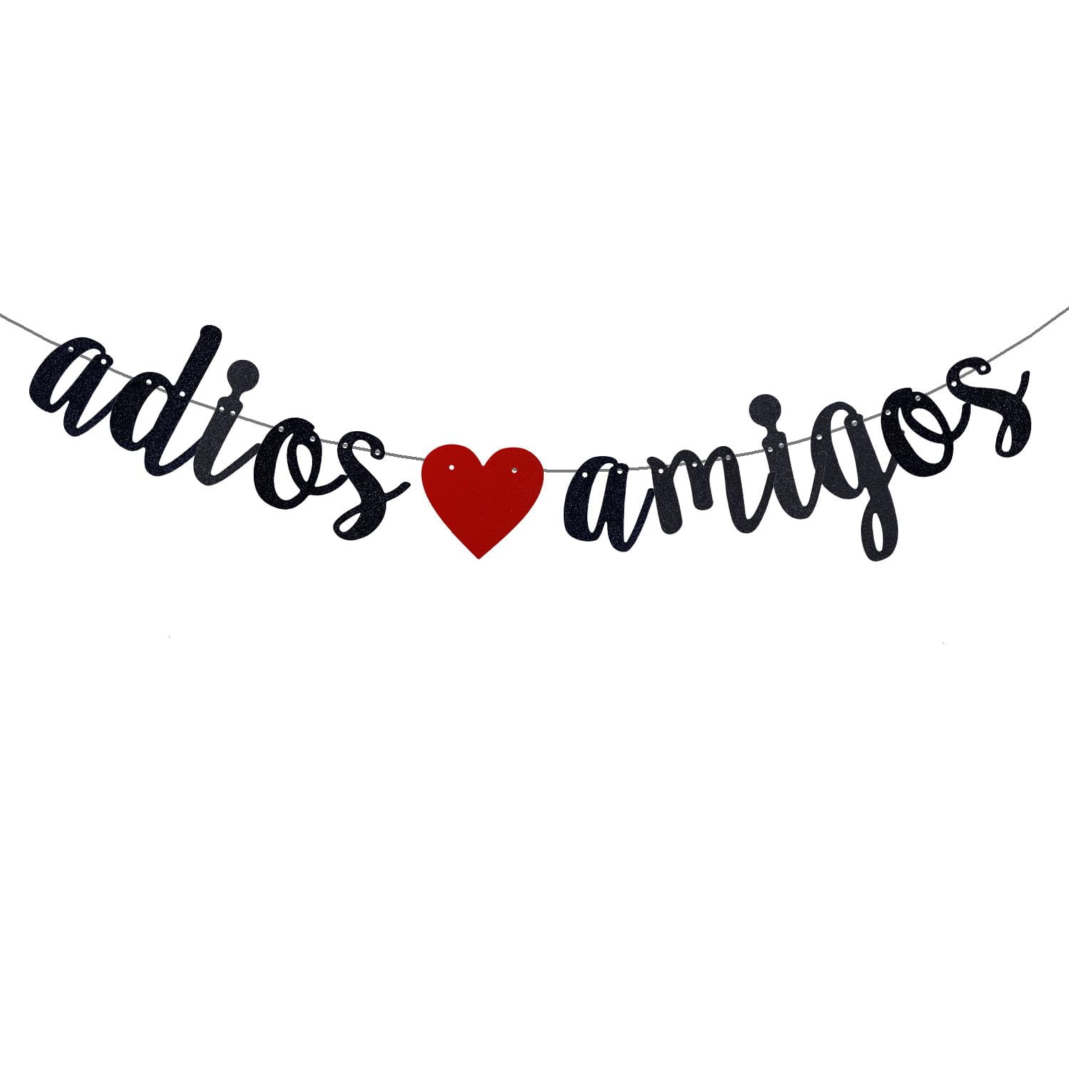 Adios Amigos Black Glitter Banner, Farewell/Goodbye/Job Change/Going ...