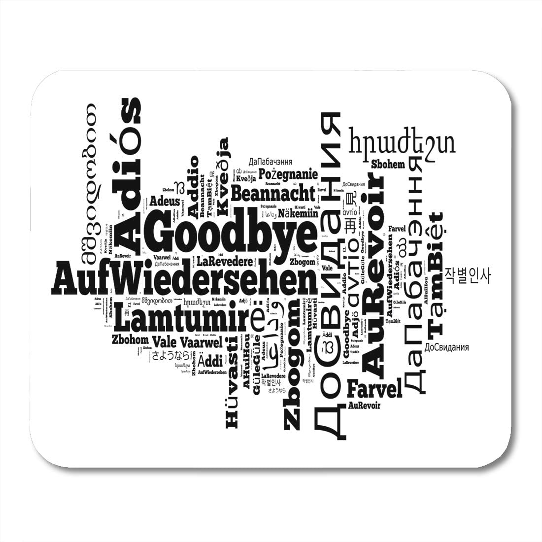 Adios Word Goodbye in Different Languages Cloud Many Aurevoir ...