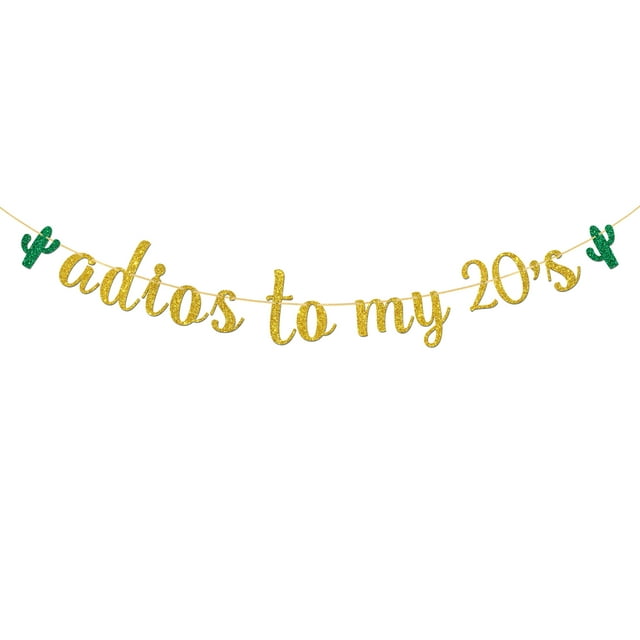 Adios to My 20's Banner,Mexican 20th Birthday Fiesta,30th Birthday Party Decoration,Cactus Theme ...