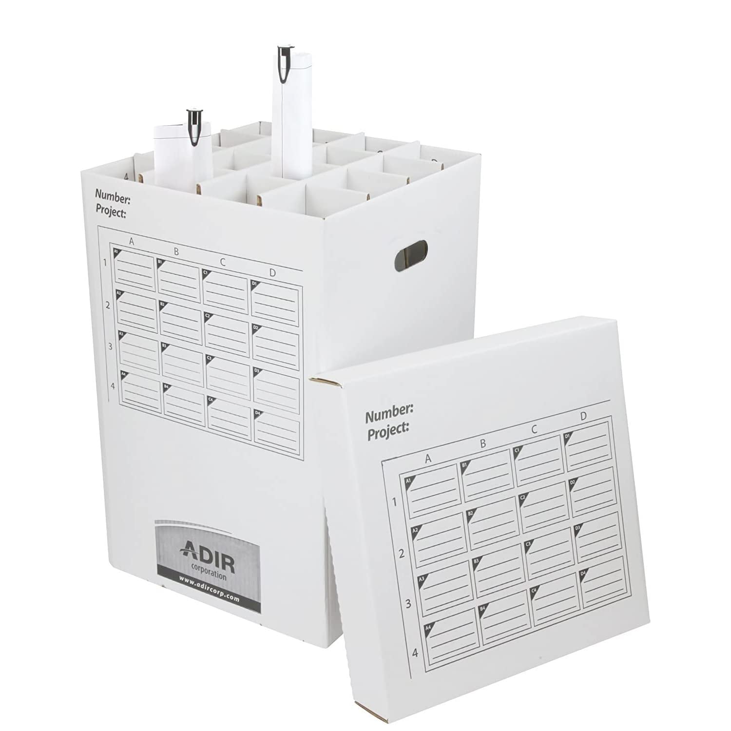 Adir Cardboard Roll File Storage Organizer - Vertical File Sorter ...