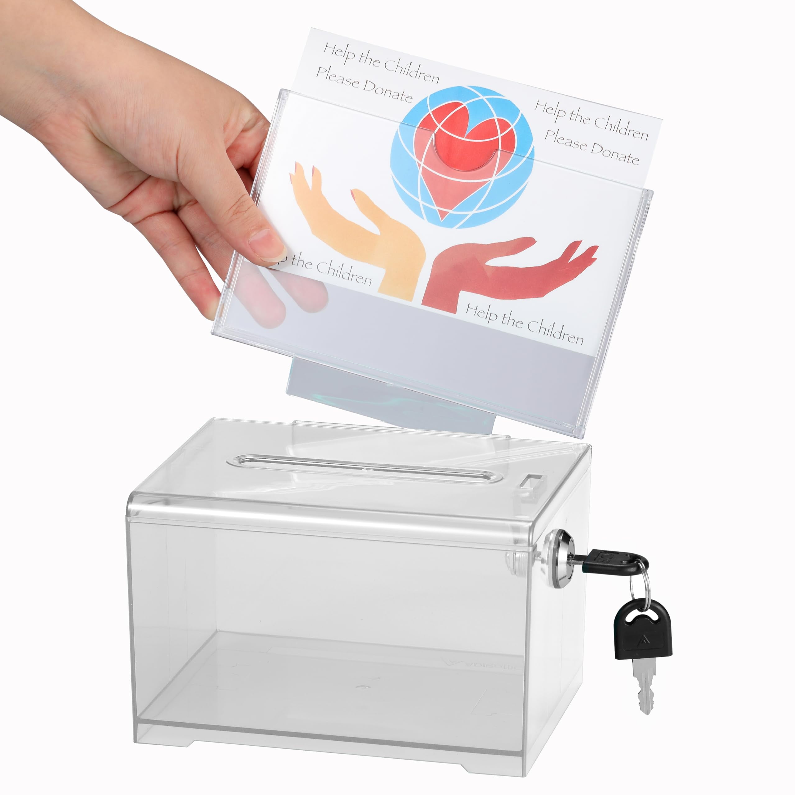 Adir Suggestion Box with Slot and Lock – Acrylic Donation Box for ...