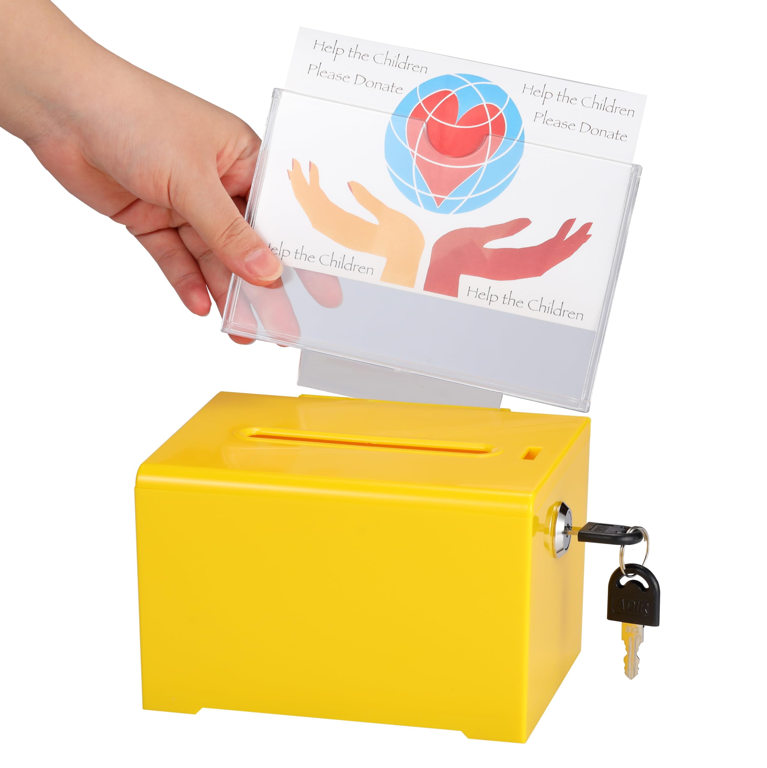 Adir Suggestion Box with Slot and Lock – Acrylic Donation and Tip Box ...
