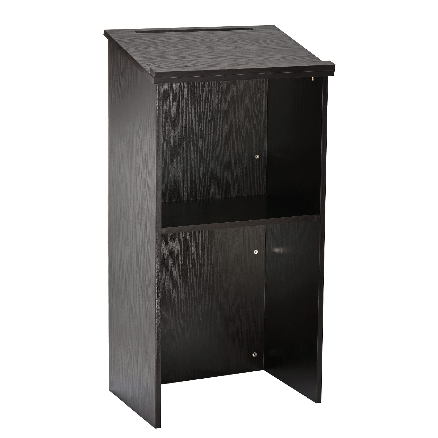 Adir Wooden Podium Stand - Speaking Podium with Storage Shelf, Hostess ...