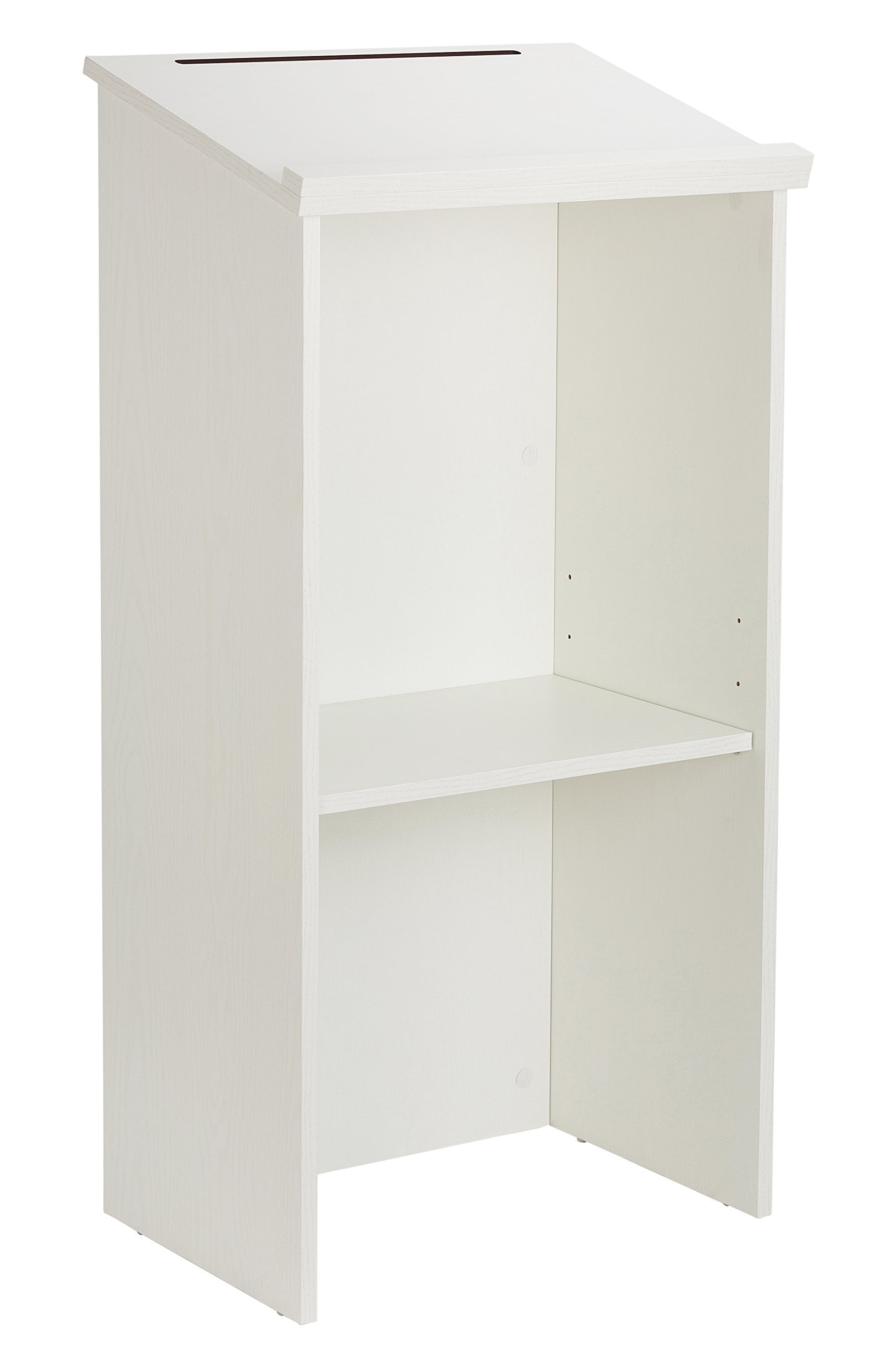 Adir Wooden Podium Stand - Speaking Podium with Storage Shelf, Hostess ...