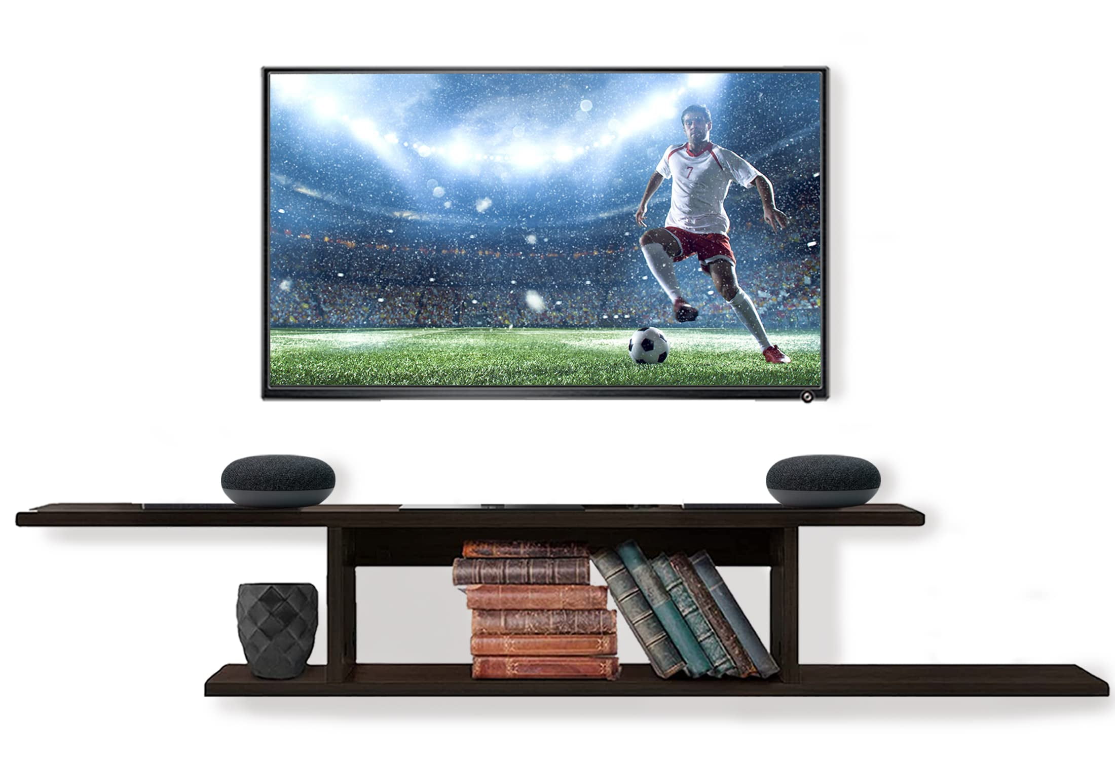 AdirHome Floating TV Stand Wall Mounted Shelf - Entertainment Center ...