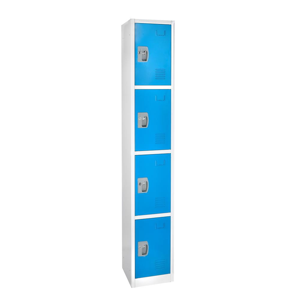 AdirOffice 72'' 4-Tier Key Lock Blue Steel Storage Locker 4/Pack (629 ...