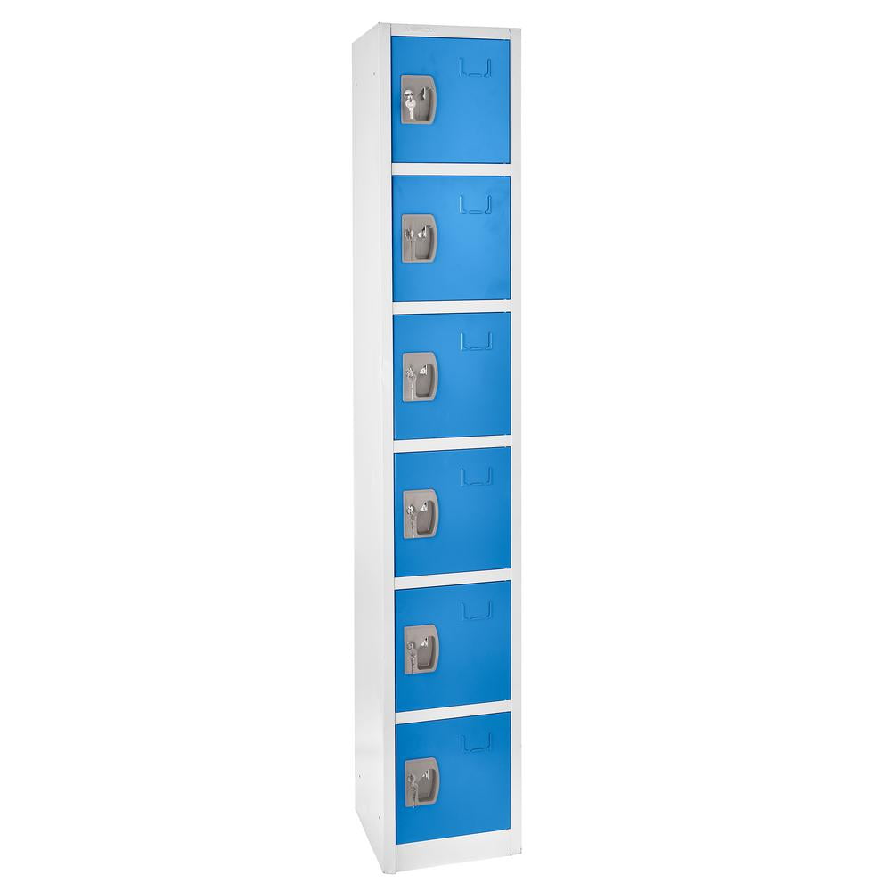 AdirOffice 72 in. x 12 in. x 12 in. 6-Compartment Steel Tier Key Lock ...