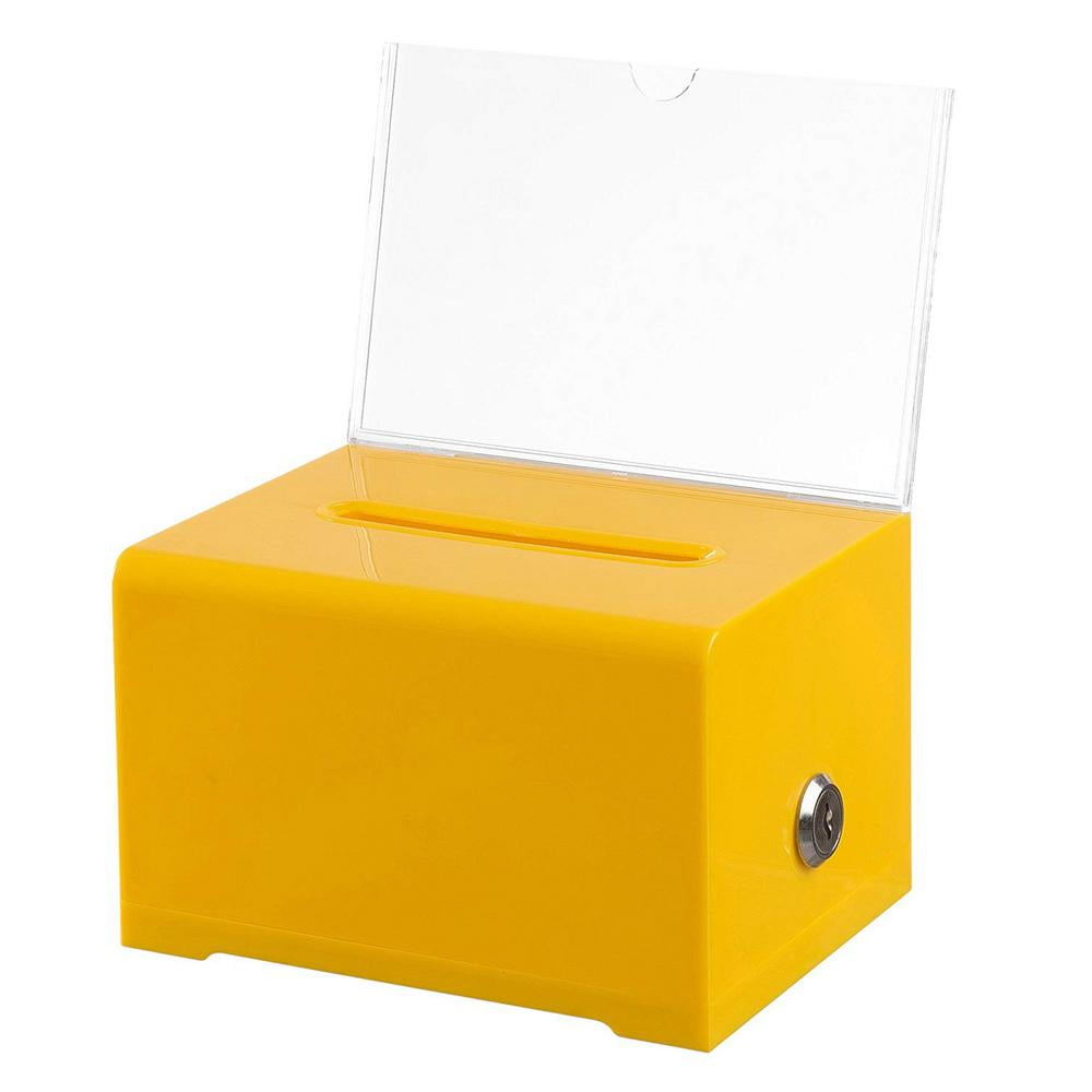AdirOffice Acrylic Locking Suggestion Box, Yellow - Walmart.com