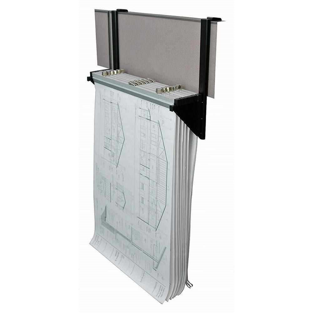 AdirOffice Black Steel Blueprint Sheet File Blueprint Cubicle Wall Rack ...