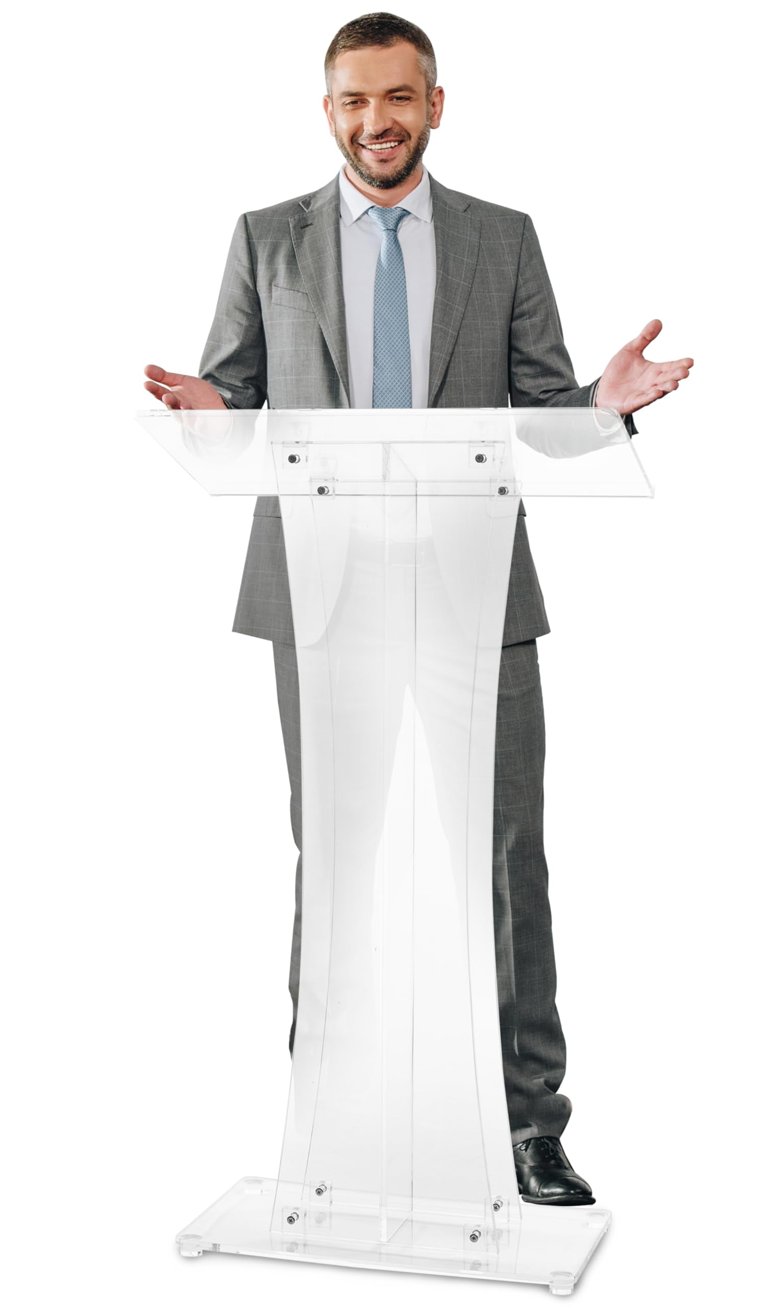 AdirOffice Clear Acrylic Podium, Ideal for use as Pulpits for Churches ...