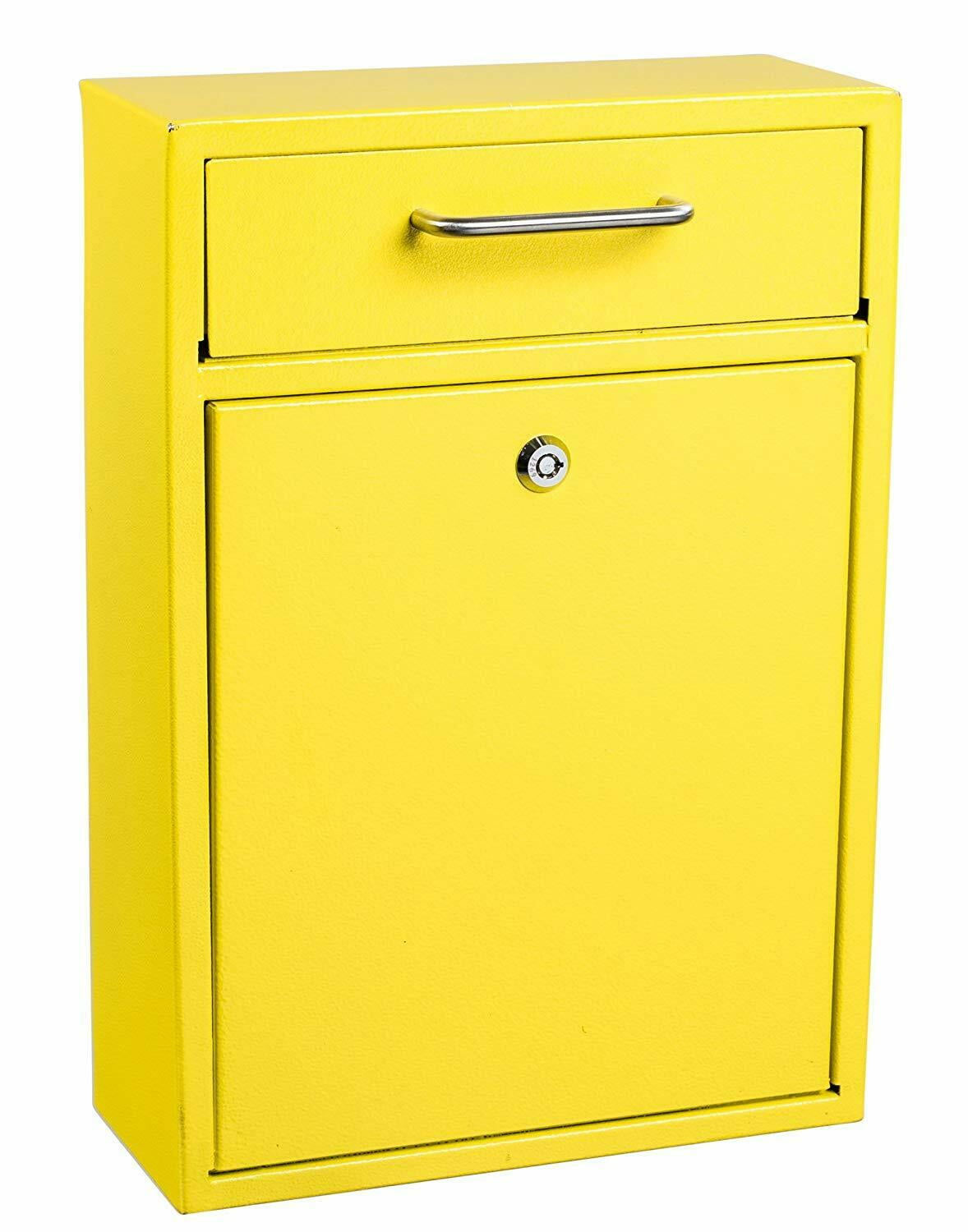 AdirOffice Galvanized Steel Wall Mountable Large Mail/File Box W/Key ...