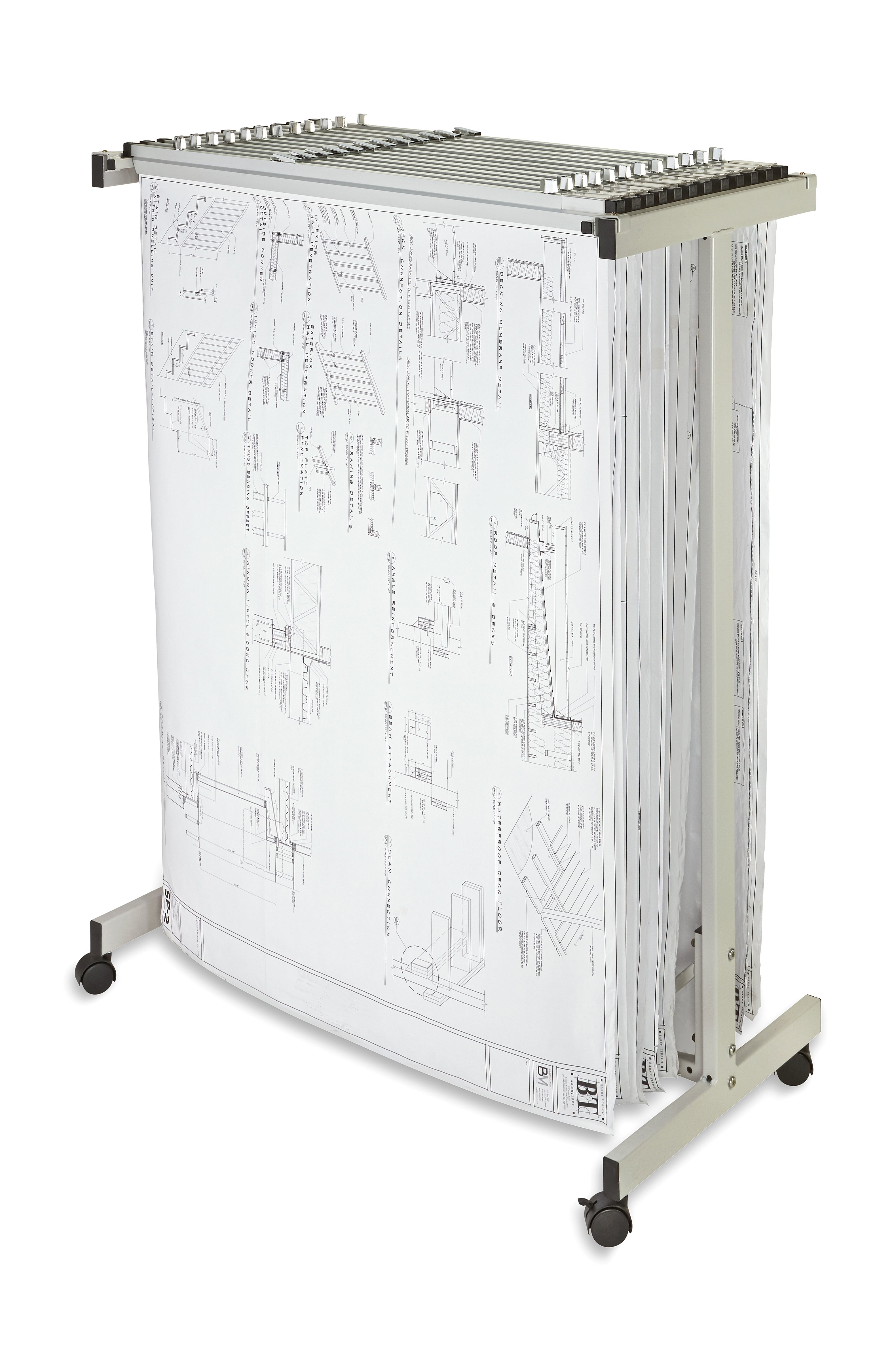 AdirOffice Gray Steel Blueprint Expandable Mobile Cabinet Vertical File ...