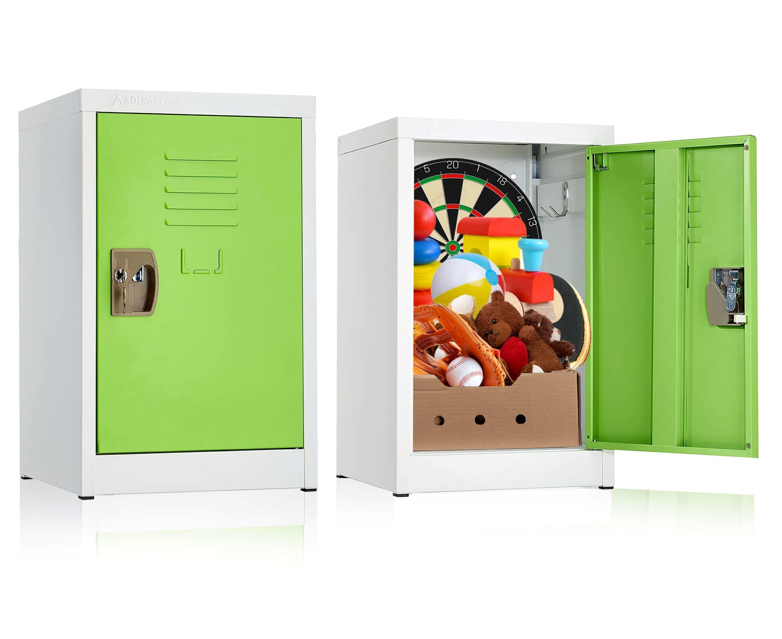 AdirOffice Kids Storage Locker Organizer - Metal Storage Cabinet with ...