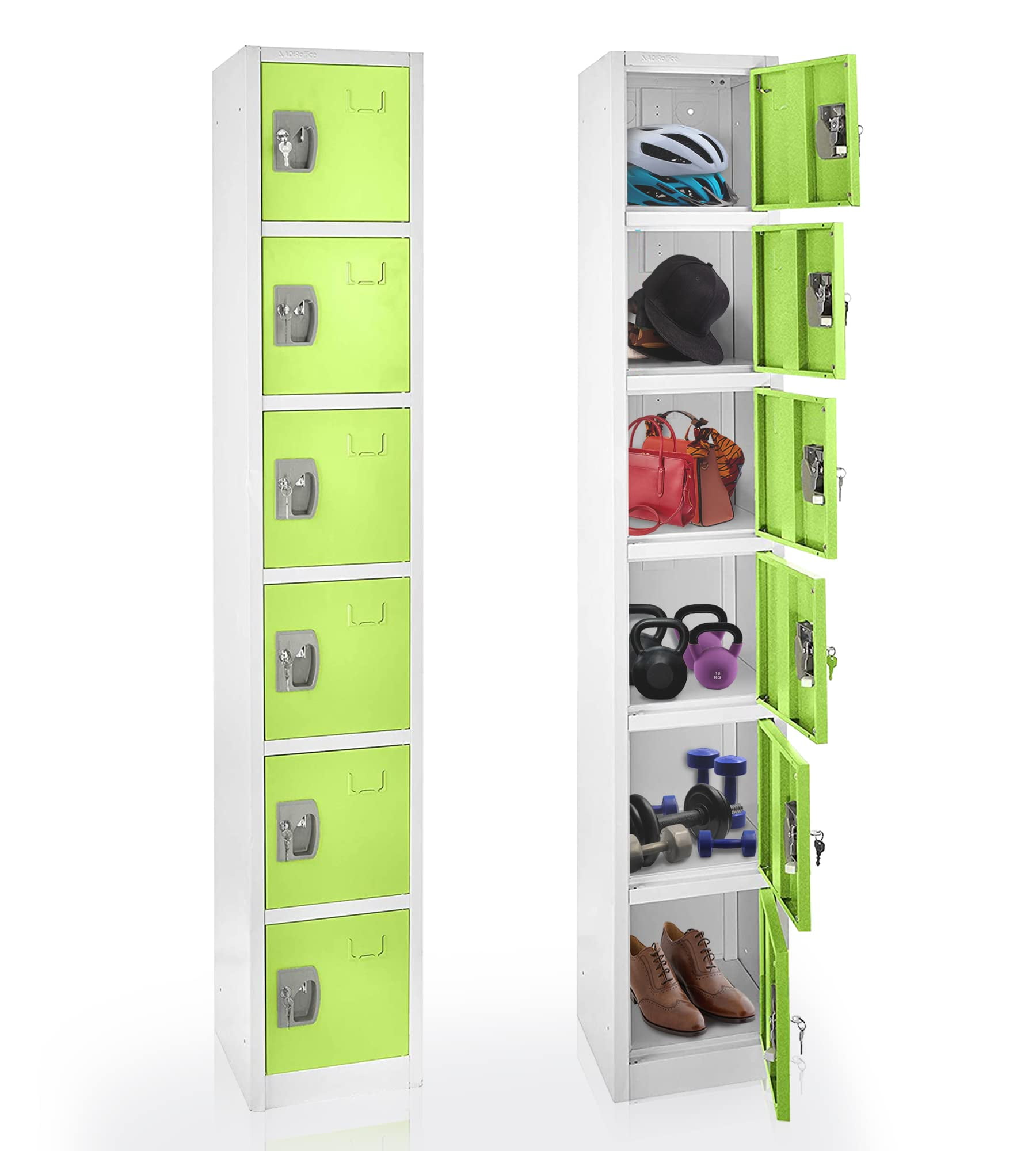 AdirOffice Large School Locker with 6 Doors 6 Hooks Storage Locker for ...