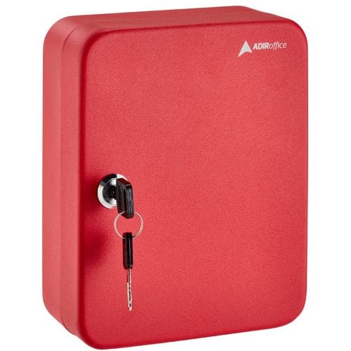 AdirOffice Secure Steel 30 Key Cabinet with Key Lock, Red - Walmart.com