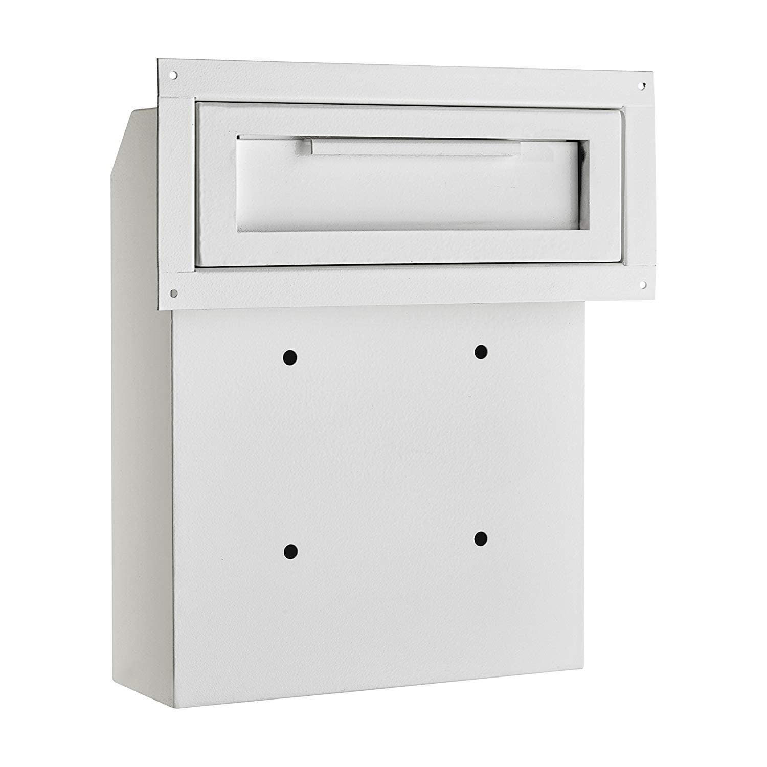 AdirOffice Steel Safe Locking Mail/Drop Box, with Door Mail Slot, White ...
