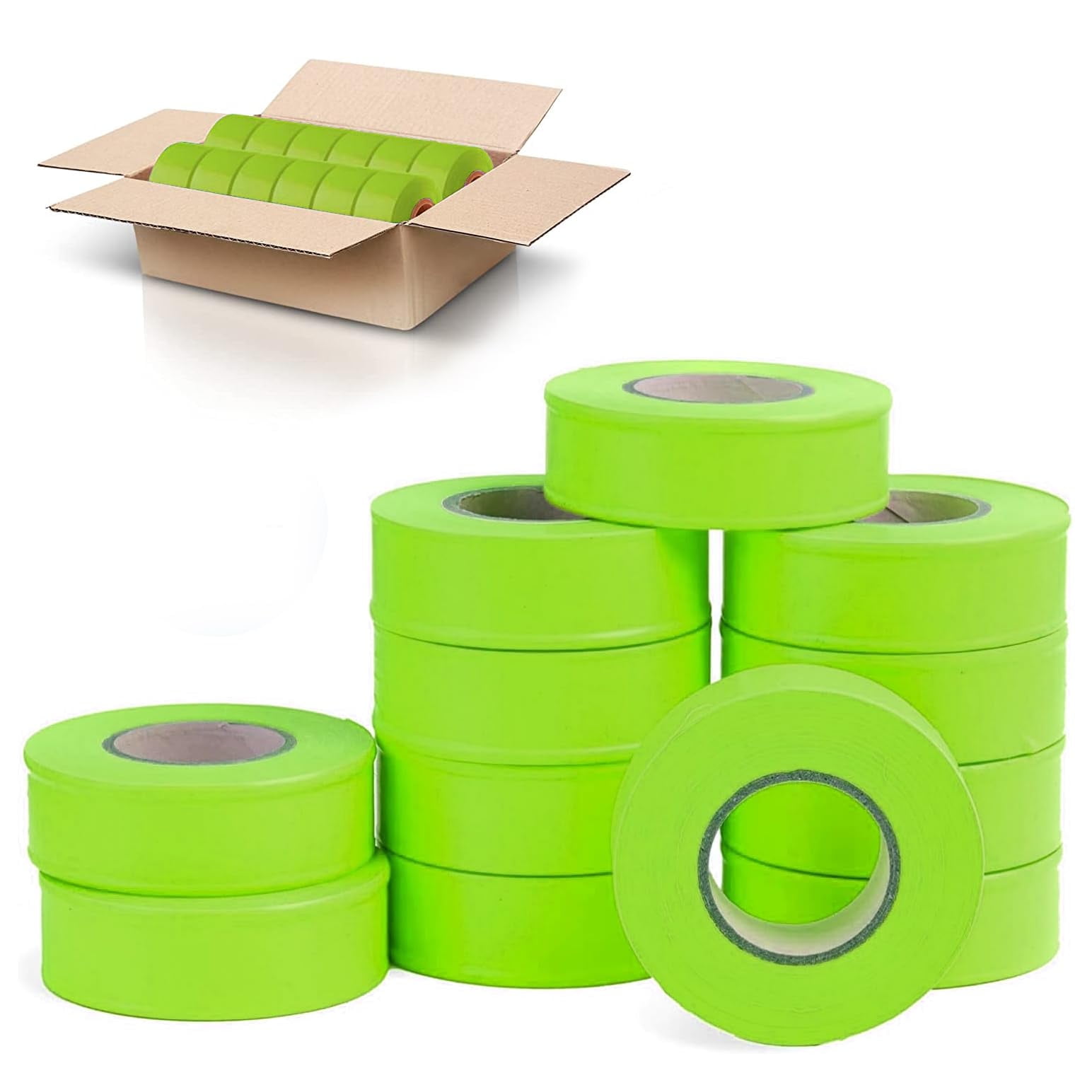 AdirPro 12 Pack Fluorescent Flagging Tape - Multipurpose Neon Marking ...