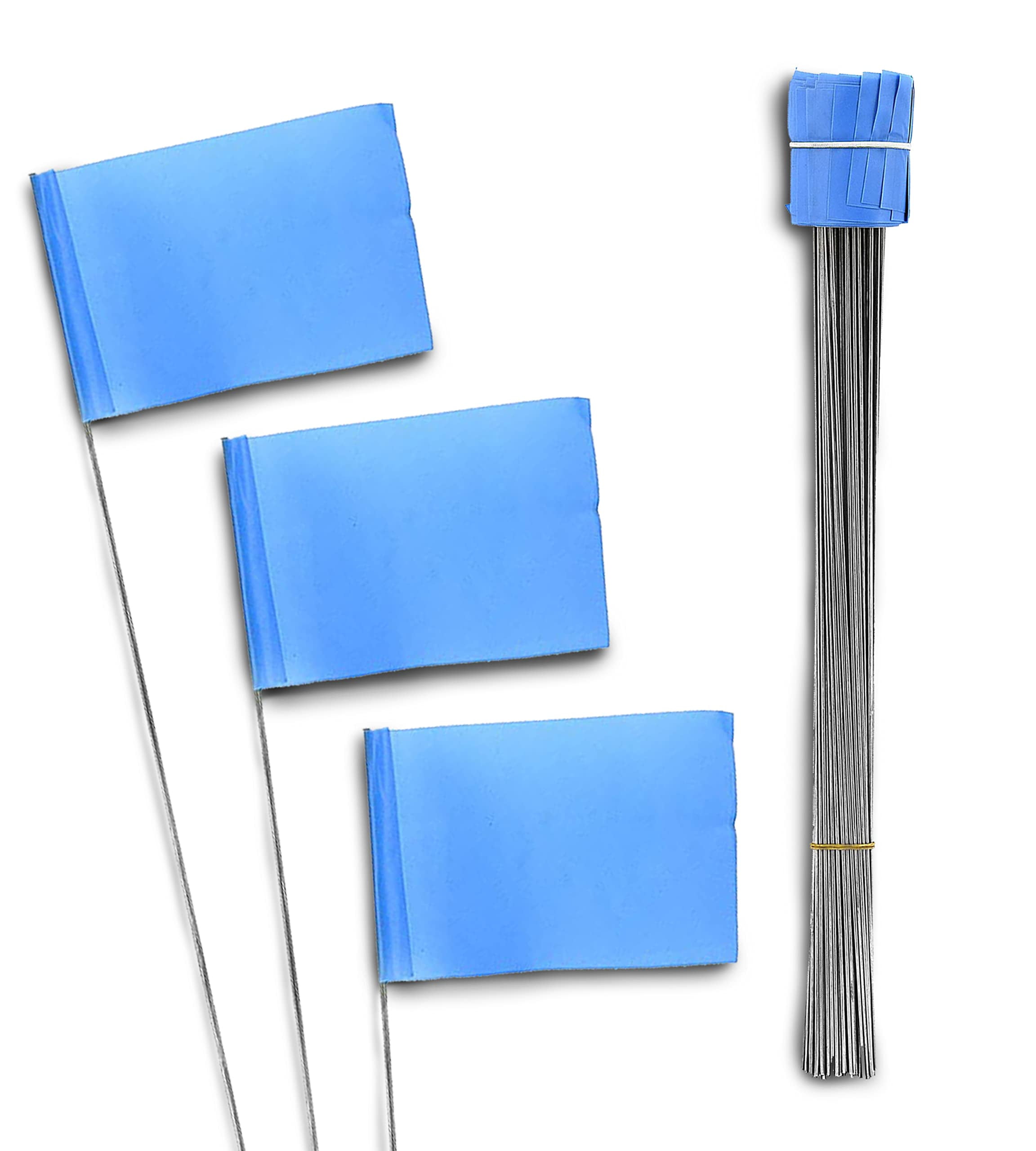 AdirPro 2''x3'' Stake Flags - 100 Pack Pet Boundary Flag -Marking ...