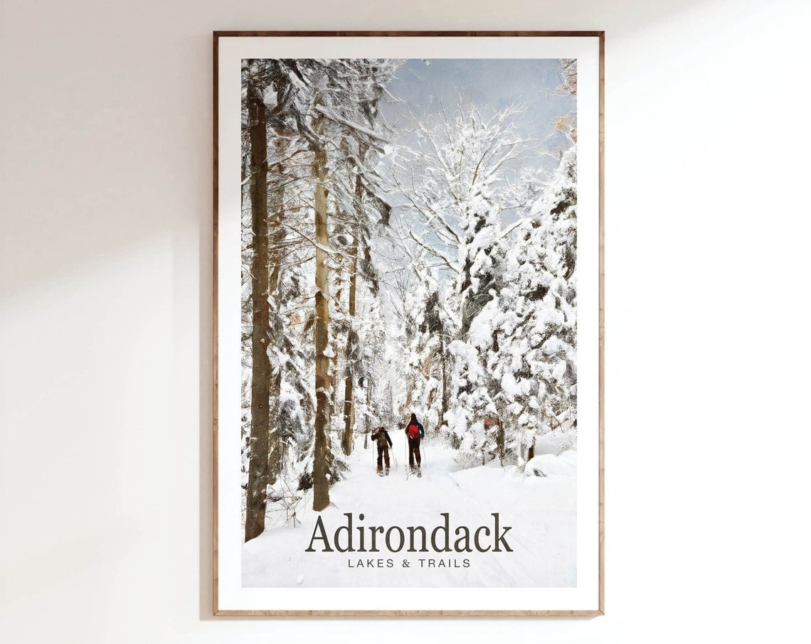 Adirondack Art Print Wall Decor Adirondack Travel Poster New York ...