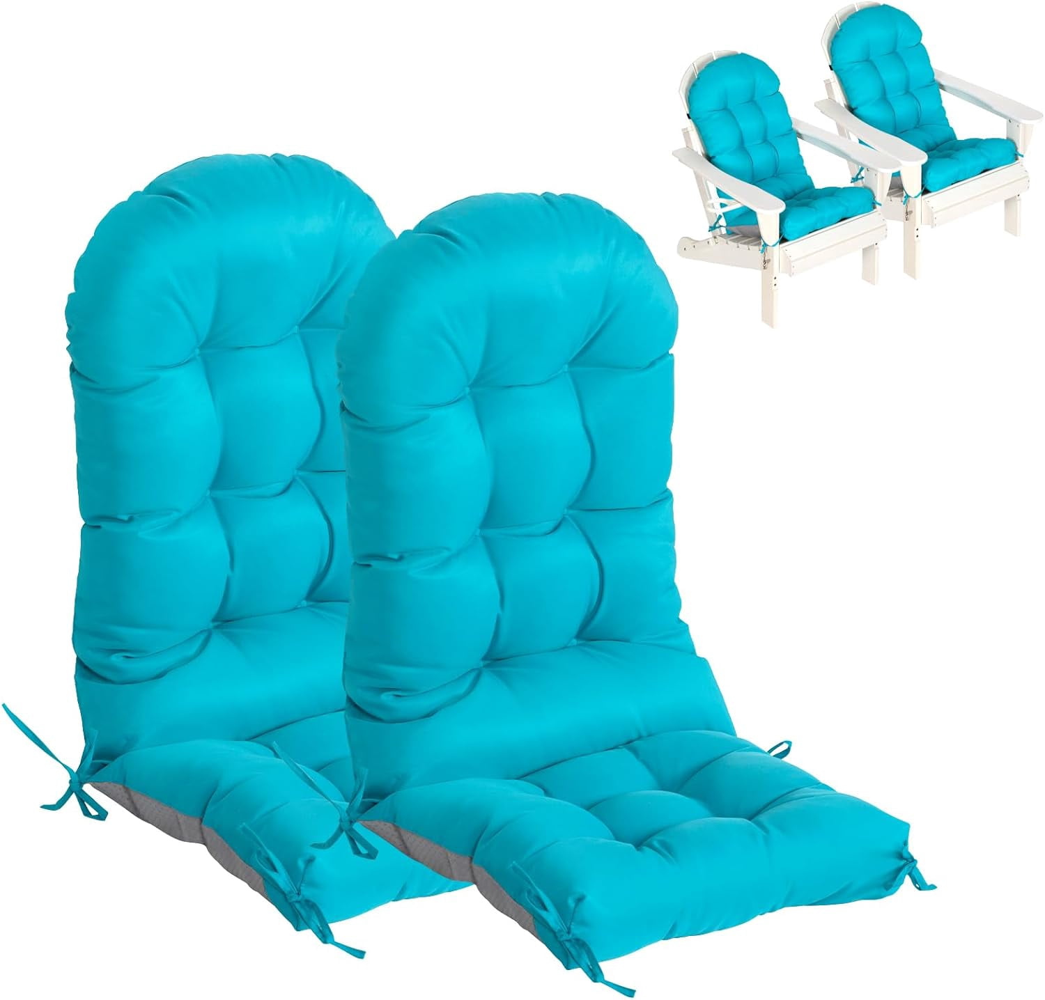 Adirondack Chair Cushions Set, Extra Thick, High Back, Waterproof and ...