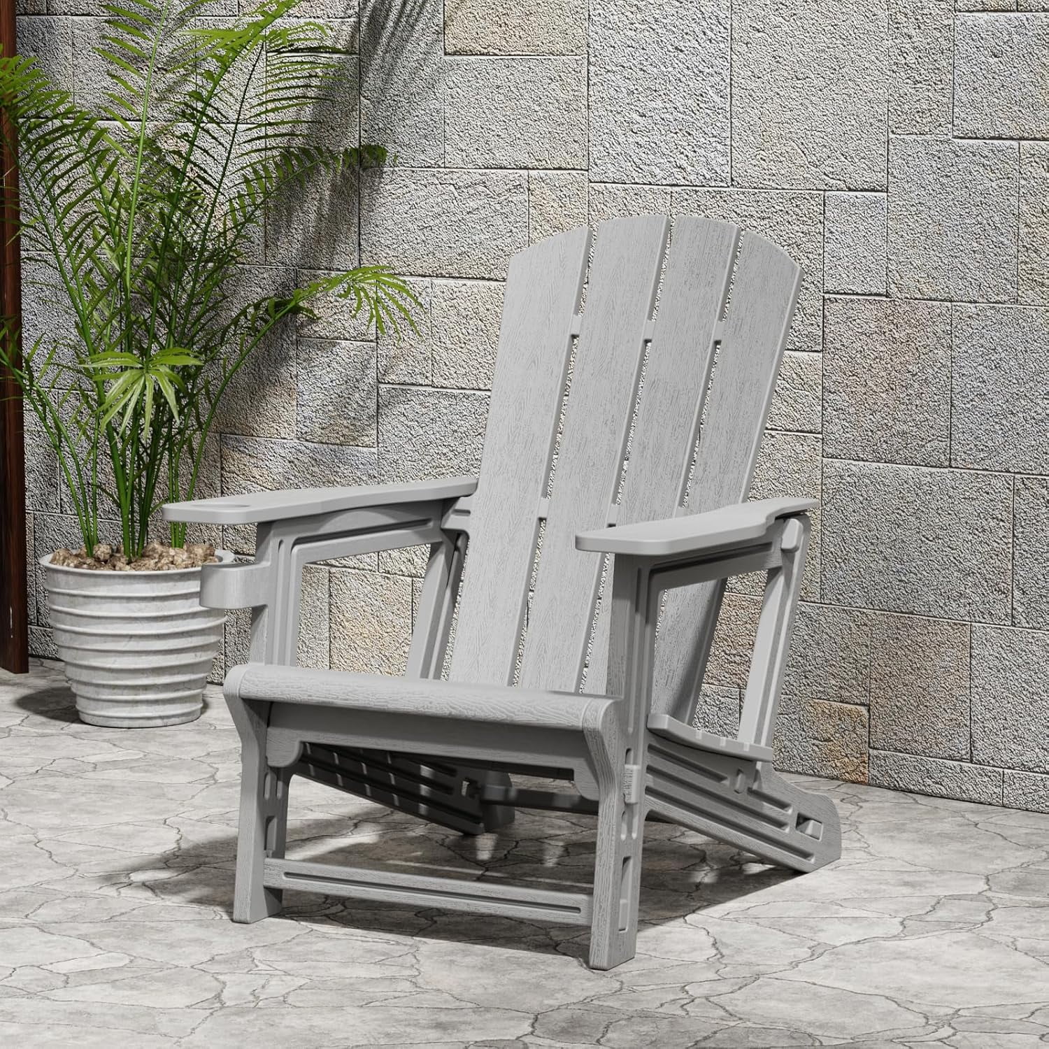 Adirondack Chair, Plastic Outdoor Without Screws Install, Patio with ...