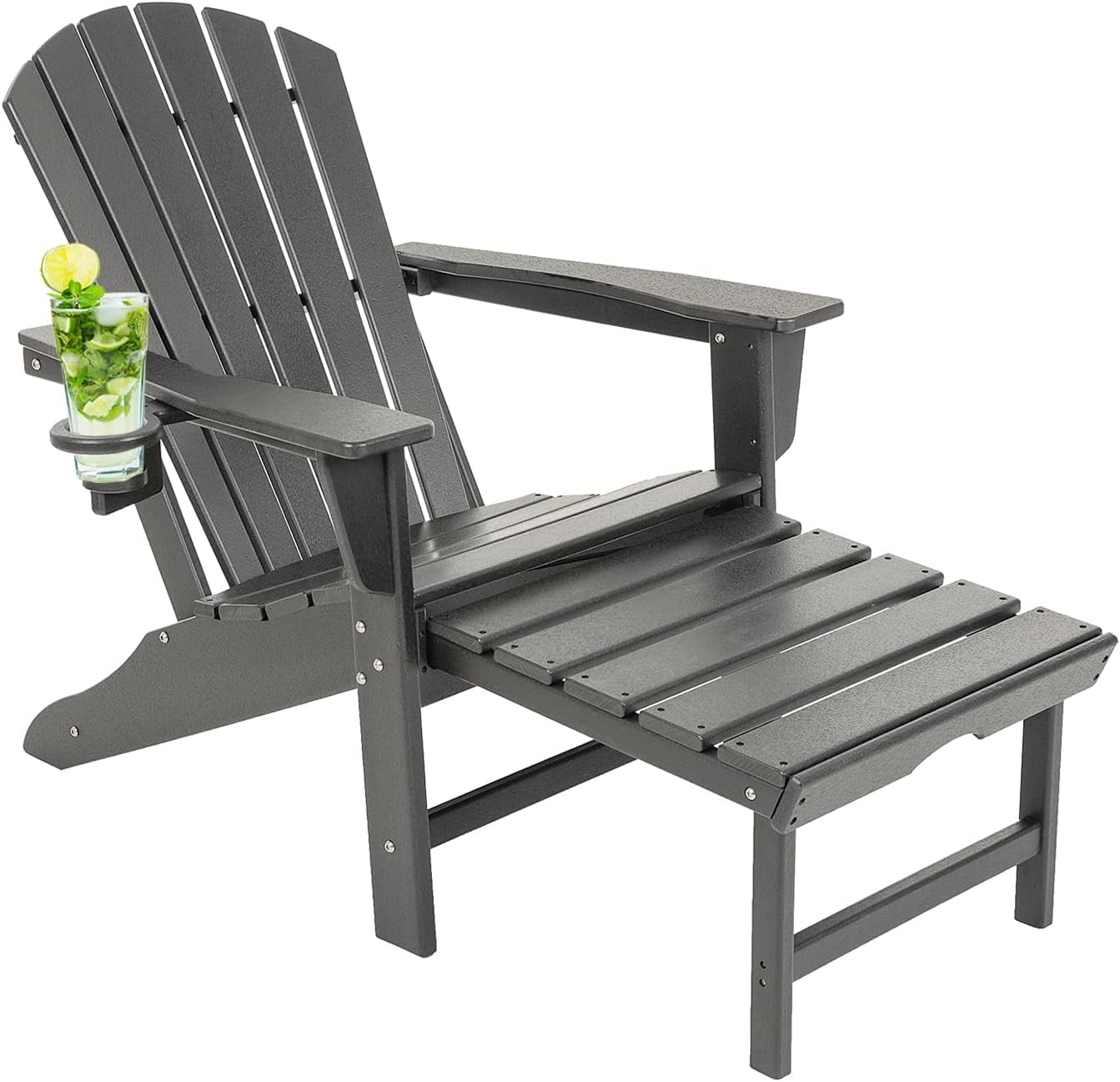Wehilion Adirondack Collection HDPE Adirondack Chairs - Set of 2, Grey ...
