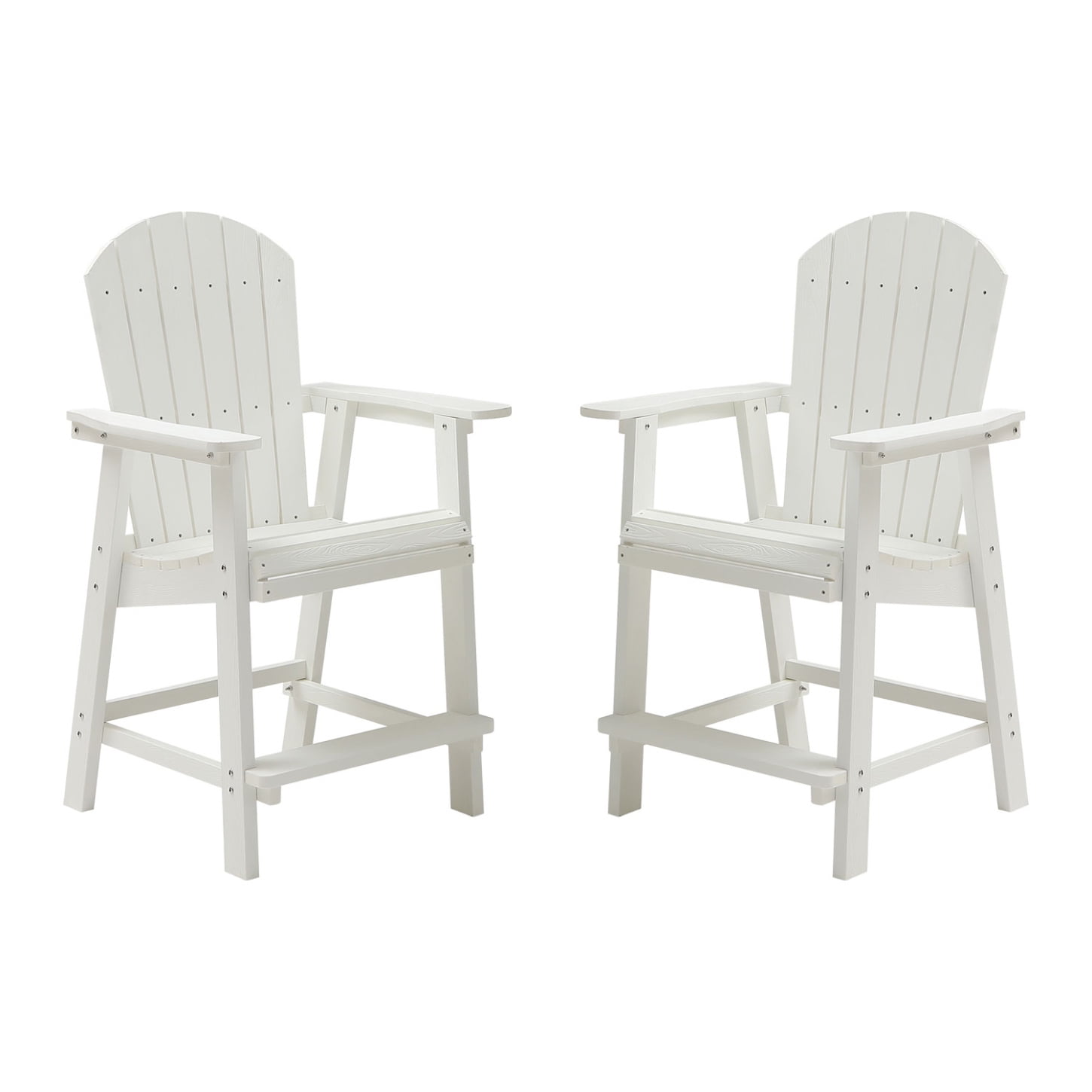 Adirondack Chair Set of 2, Outdoor Bar Stools with Armrest, Patio ...