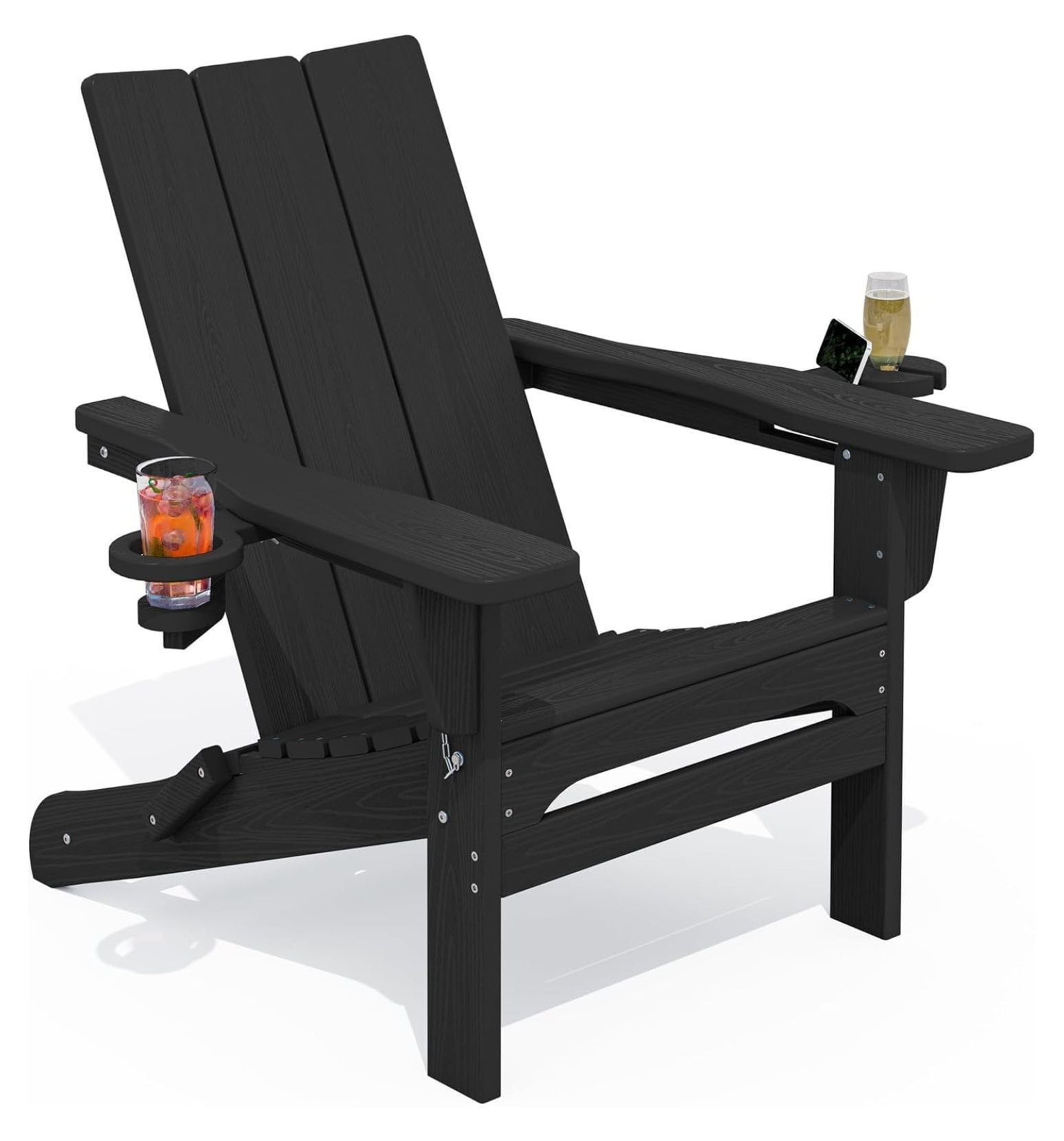 Adirondack Chair with Cup Holders, Folding Modern Adirondack Chair ...
