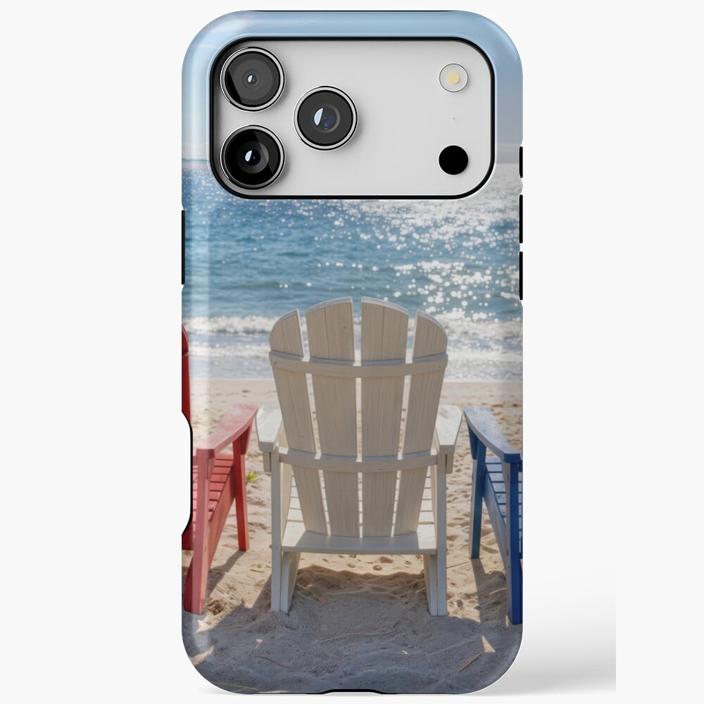 Adirondack Chairs Beach Summer Case iPhone 17 16 15 14 13 12 11 Pro Max ...