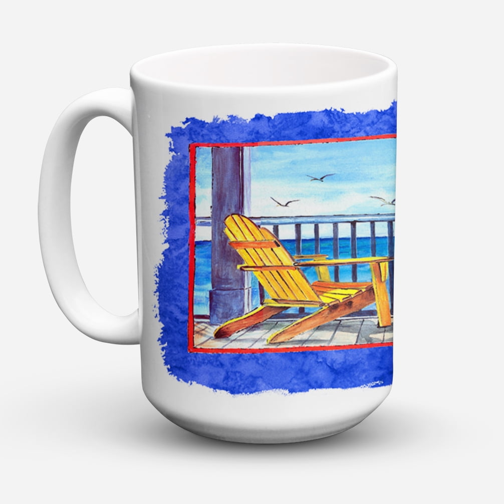Adirondack Chairs Blue Coffee Mug 15 oz Blue - Walmart.com