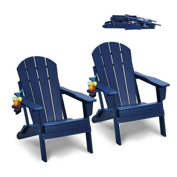 Adirondack Chairs Set of 2, Plastic Folding Outdoor Patio Furniture ...