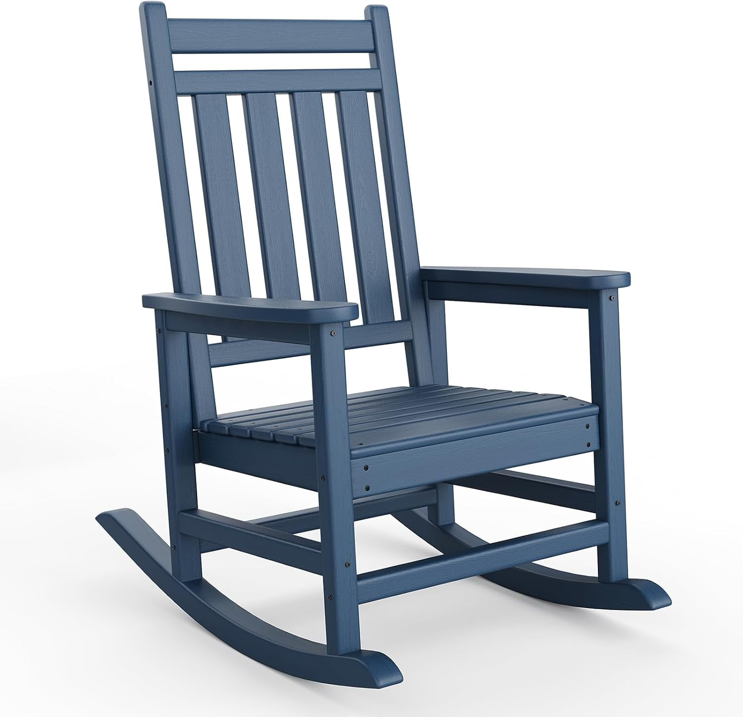 Adirondack Outdoor Rocking Chair, HDPE All-Weather Plastic, Wide ...