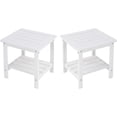 Adirondack Outdoor Side Table, 2-Tier HDPE Outdoor End Table, Weather ...