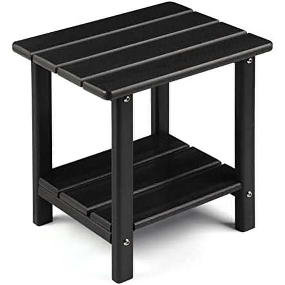 Adirondack Outdoor Side Table, 2-Tier Sturdy Patio End Table Weather ...