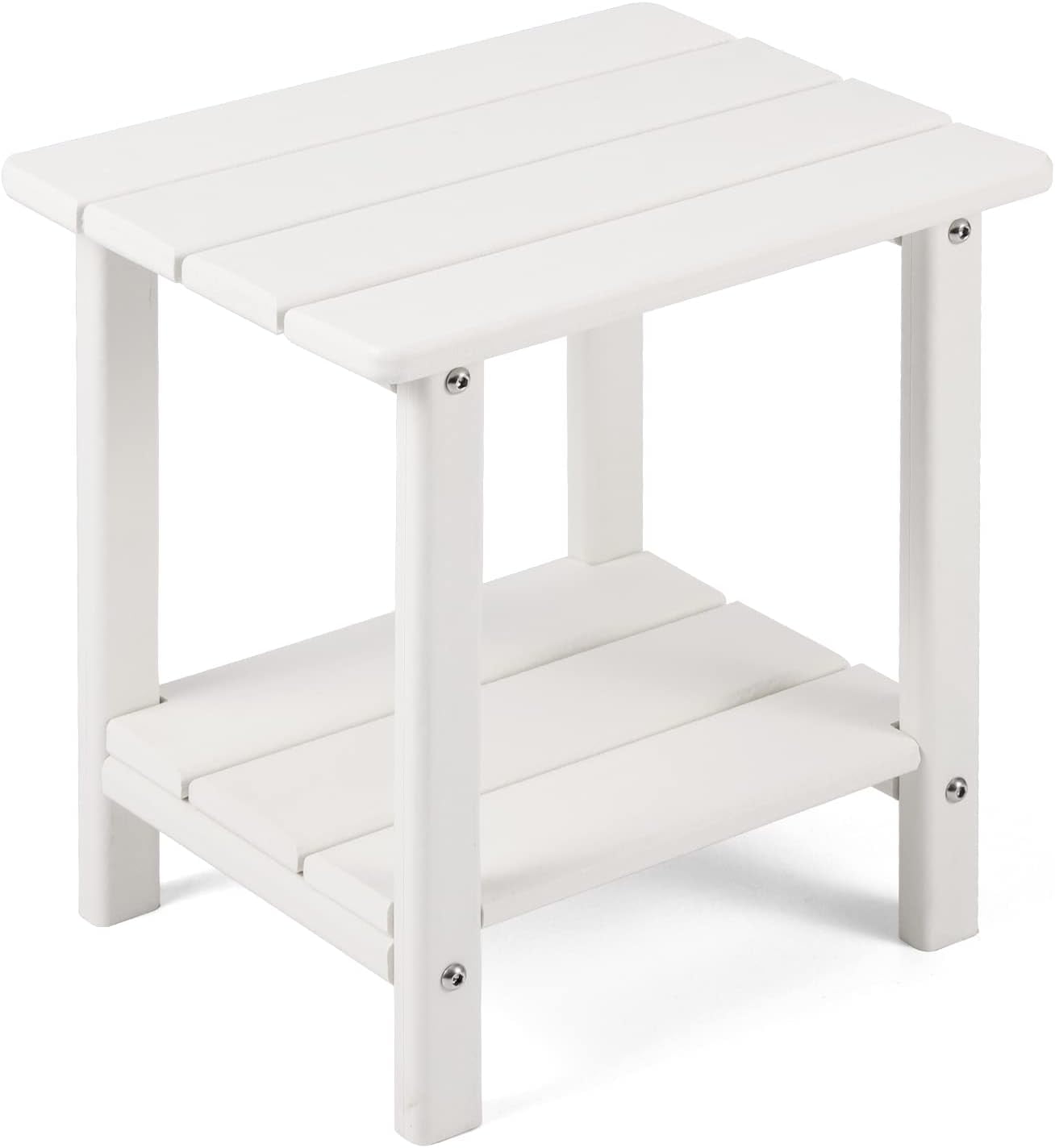 Adirondack Outdoor Side Table, 2-Tier Sturdy Patio End Table Weather ...