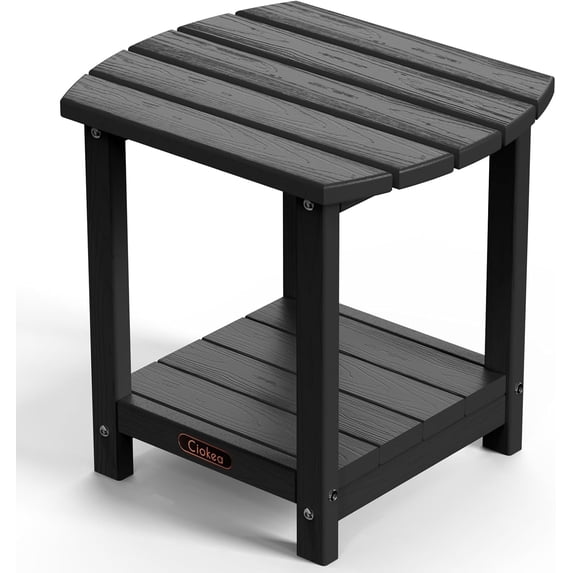 Adirondack Outdoor Side Table, 2-Tier Sturdy Patio End Table Weather ...
