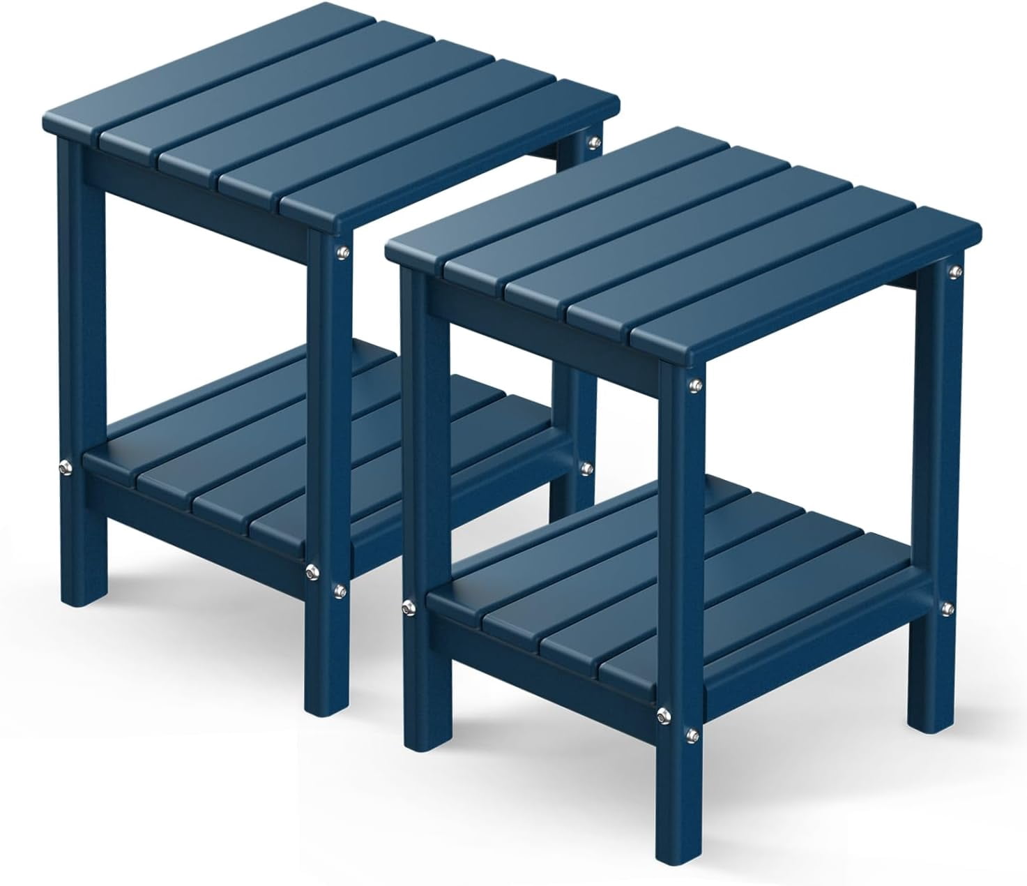 Adirondack-Outdoor-Side-Table | Set of 2 | 14 x 13 Inches | HDPE ...