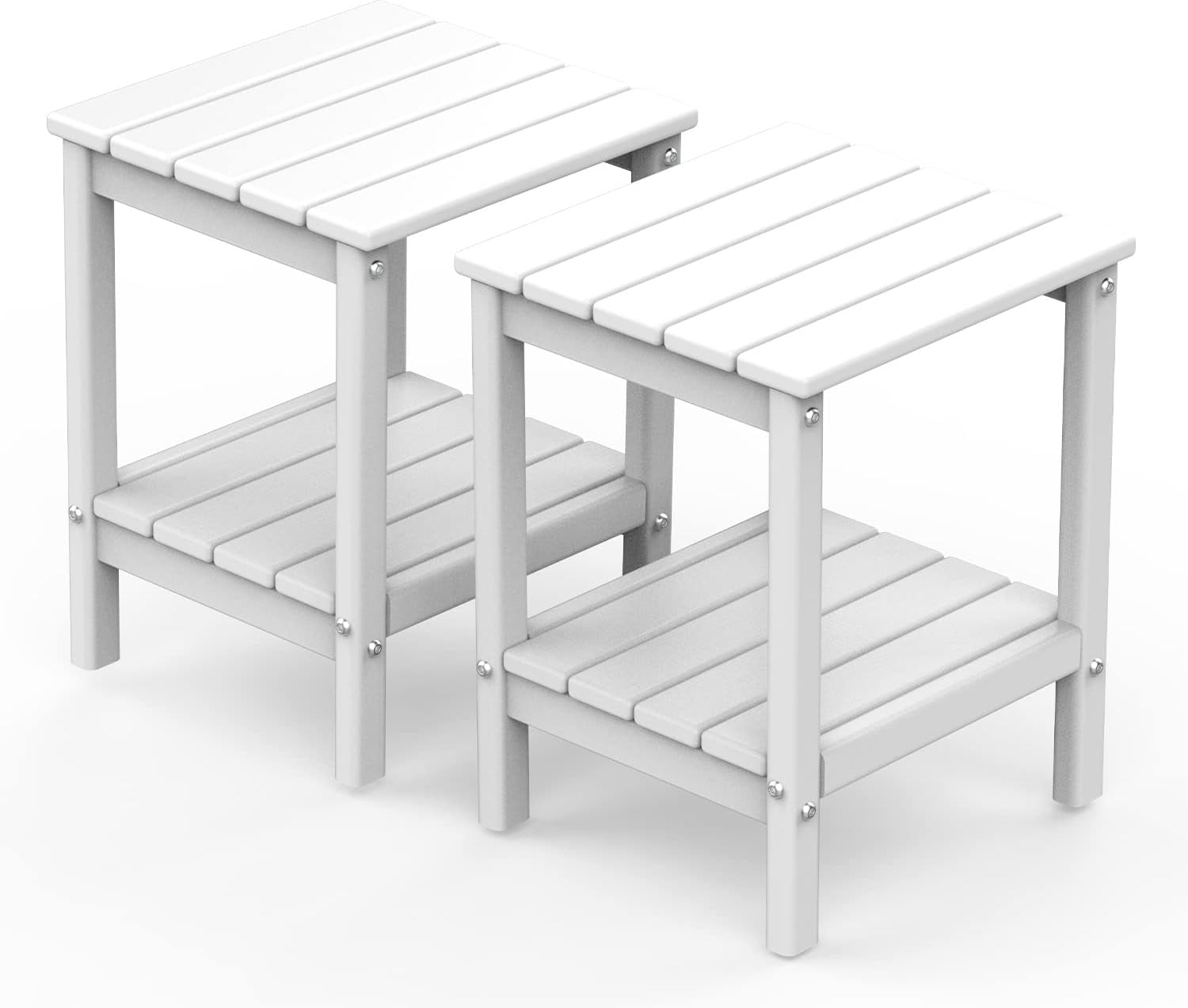 Adirondack-Outdoor-Side-Table | Set of 2 | 14 x 13 Inches | HDPE ...