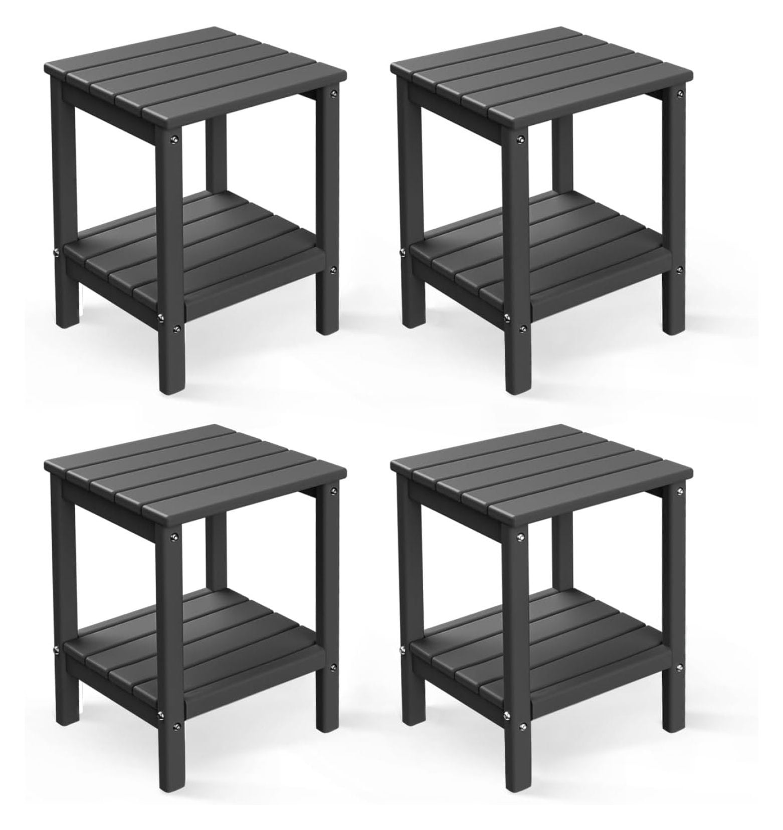 Adirondack-Outdoor-Side-Table | Set of 4 | 14 x 13 Inches | HDPE ...
