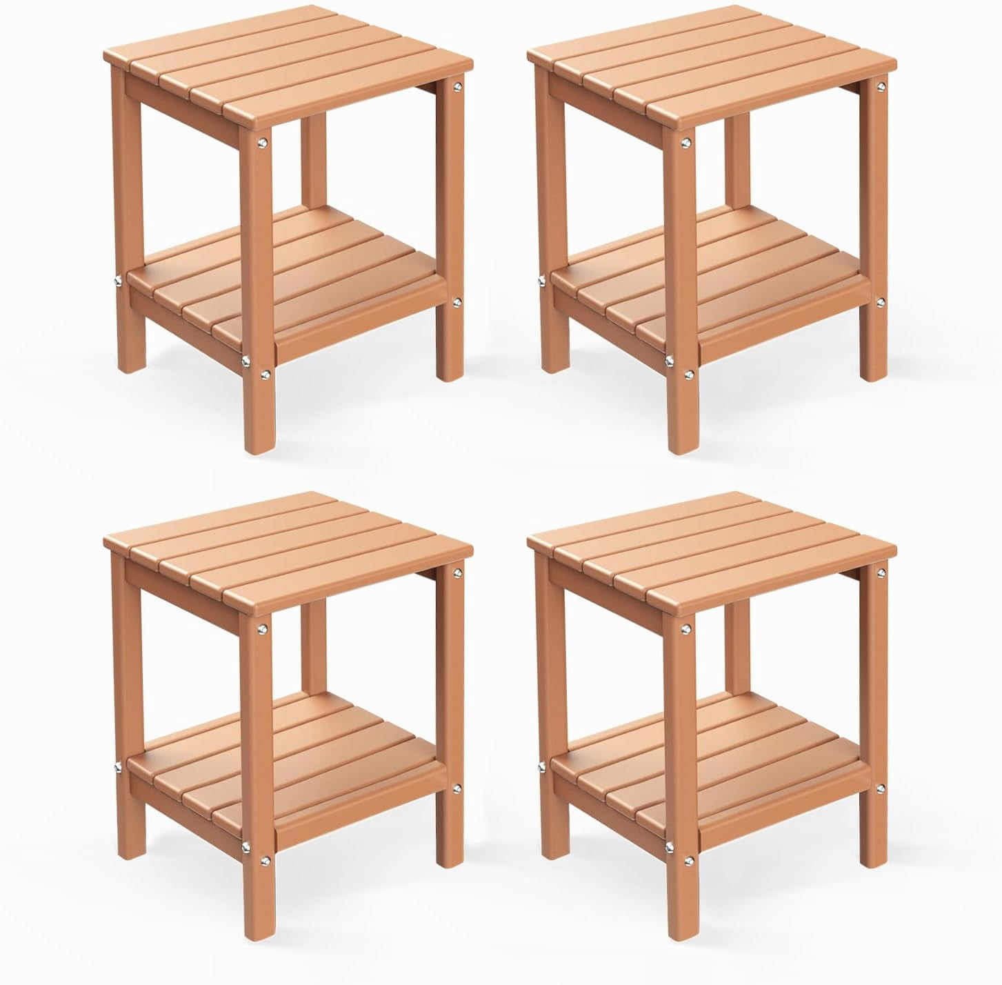 Adirondack-Outdoor-Side-Table | Set of 4 | 14 x 13 Inches | HDPE ...
